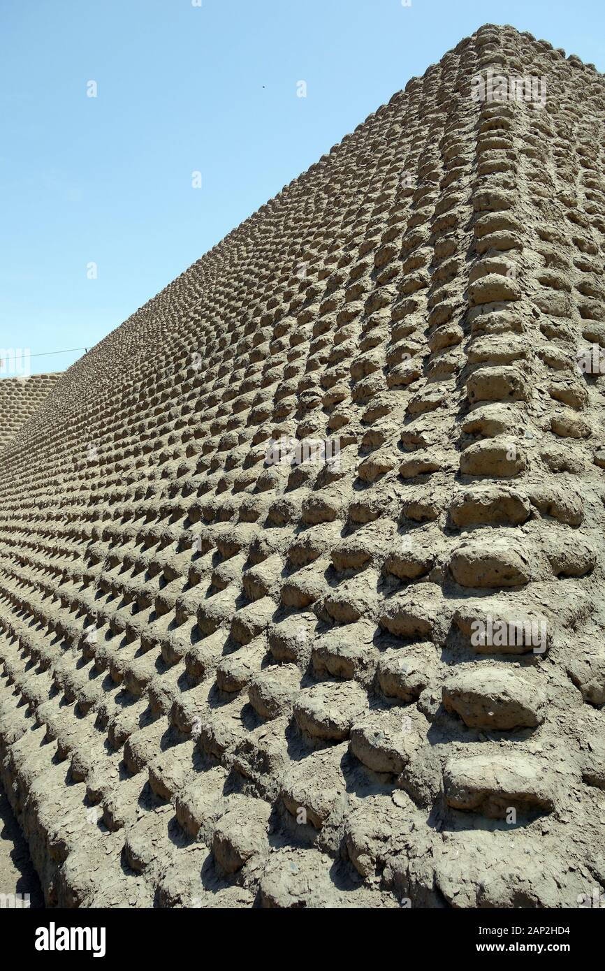 Huaca Huallamarca adobe pyramid, Lima, San Isidro District, Peru, South ...