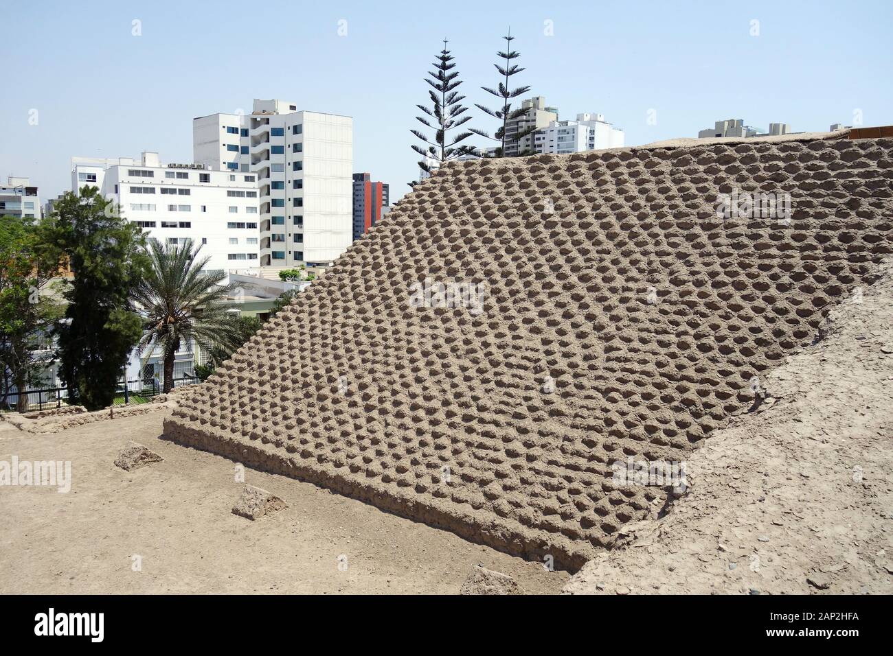 Huaca Huallamarca adobe pyramid, Lima, San Isidro District, Peru, South ...
