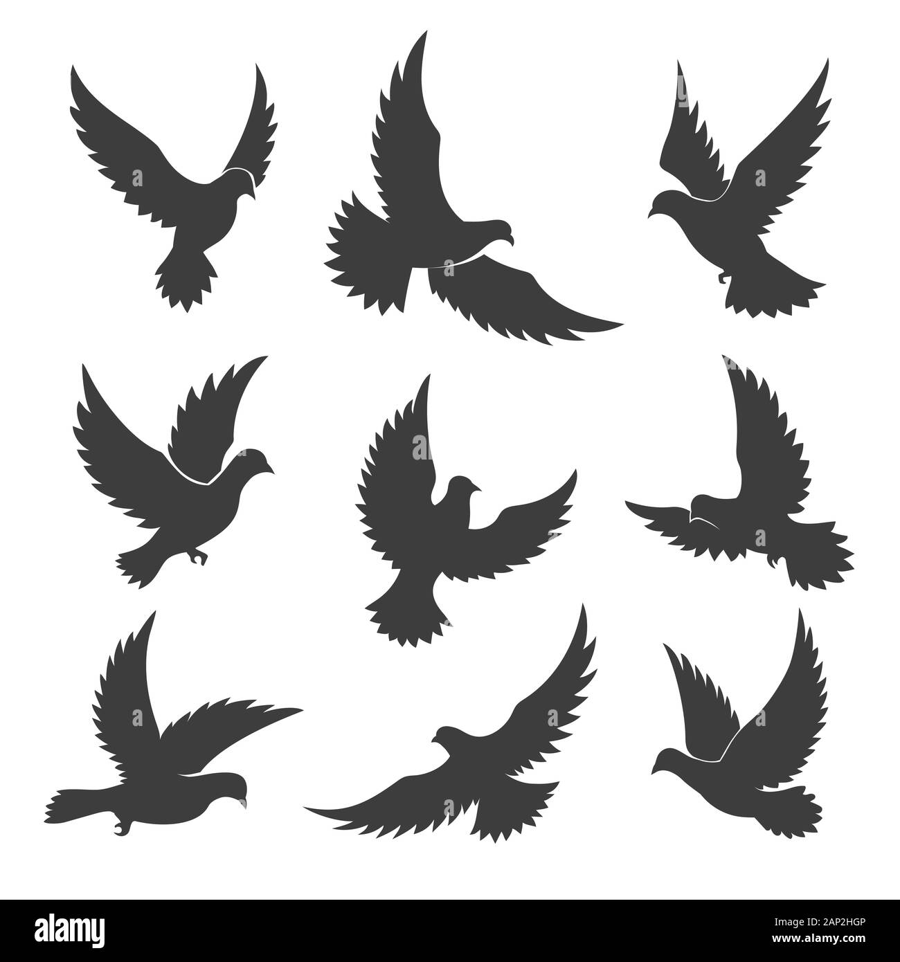 Dove In Flight Silhouette