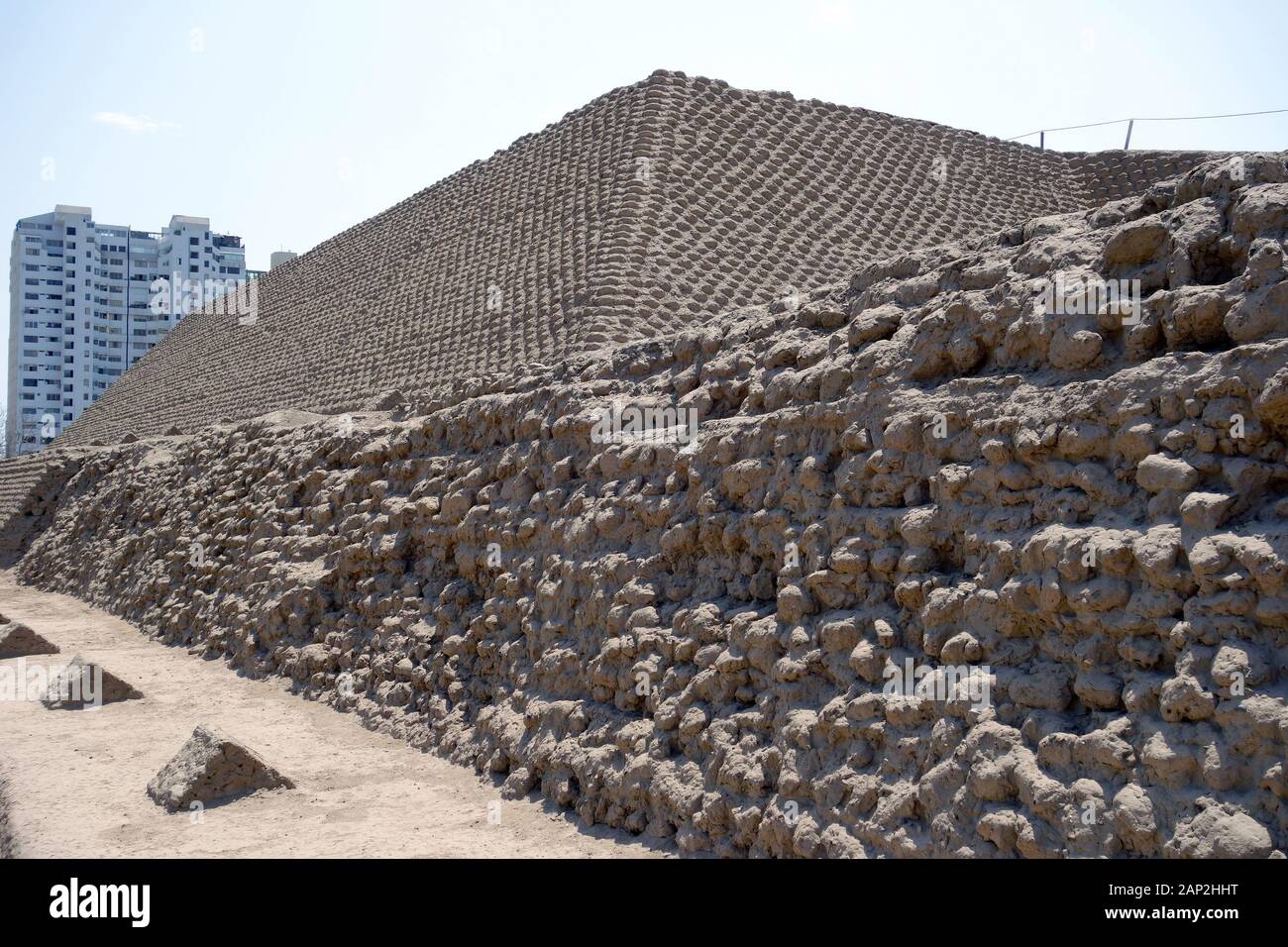 Huaca Huallamarca adobe pyramid, Lima, San Isidro District, Peru, South ...