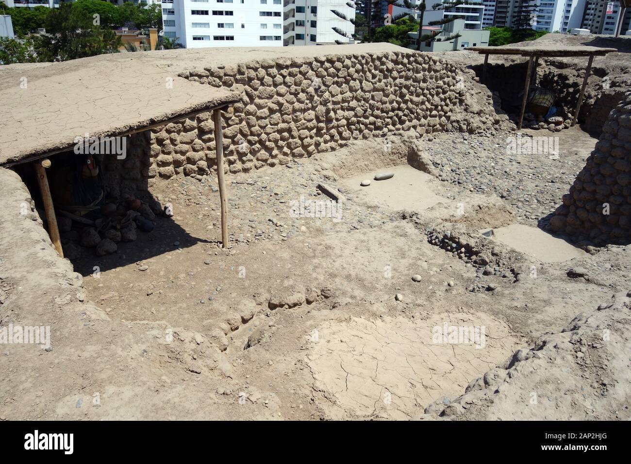 Huaca Huallamarca adobe pyramid, Lima, San Isidro District, Peru, South ...