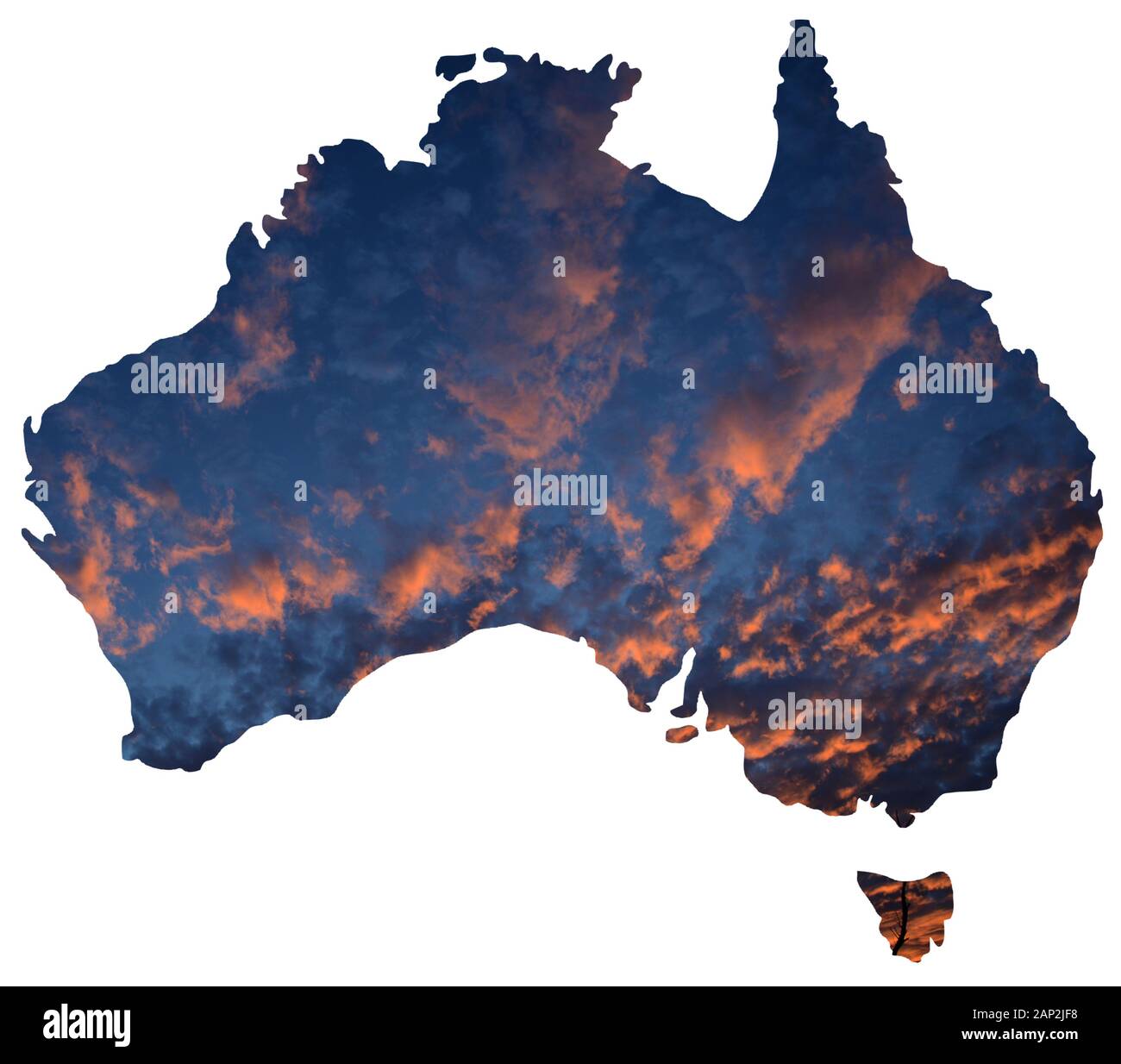 A dramatic sunset within a map of Australia Stock Photo - Alamy