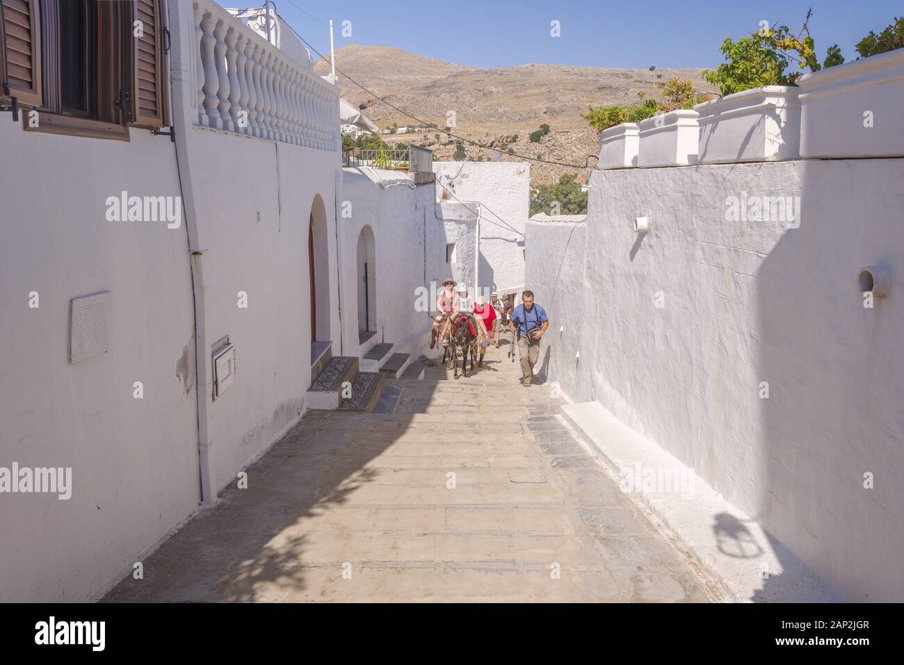 Cityscape of Lindos, Rhodes Stock Photo - Alamy