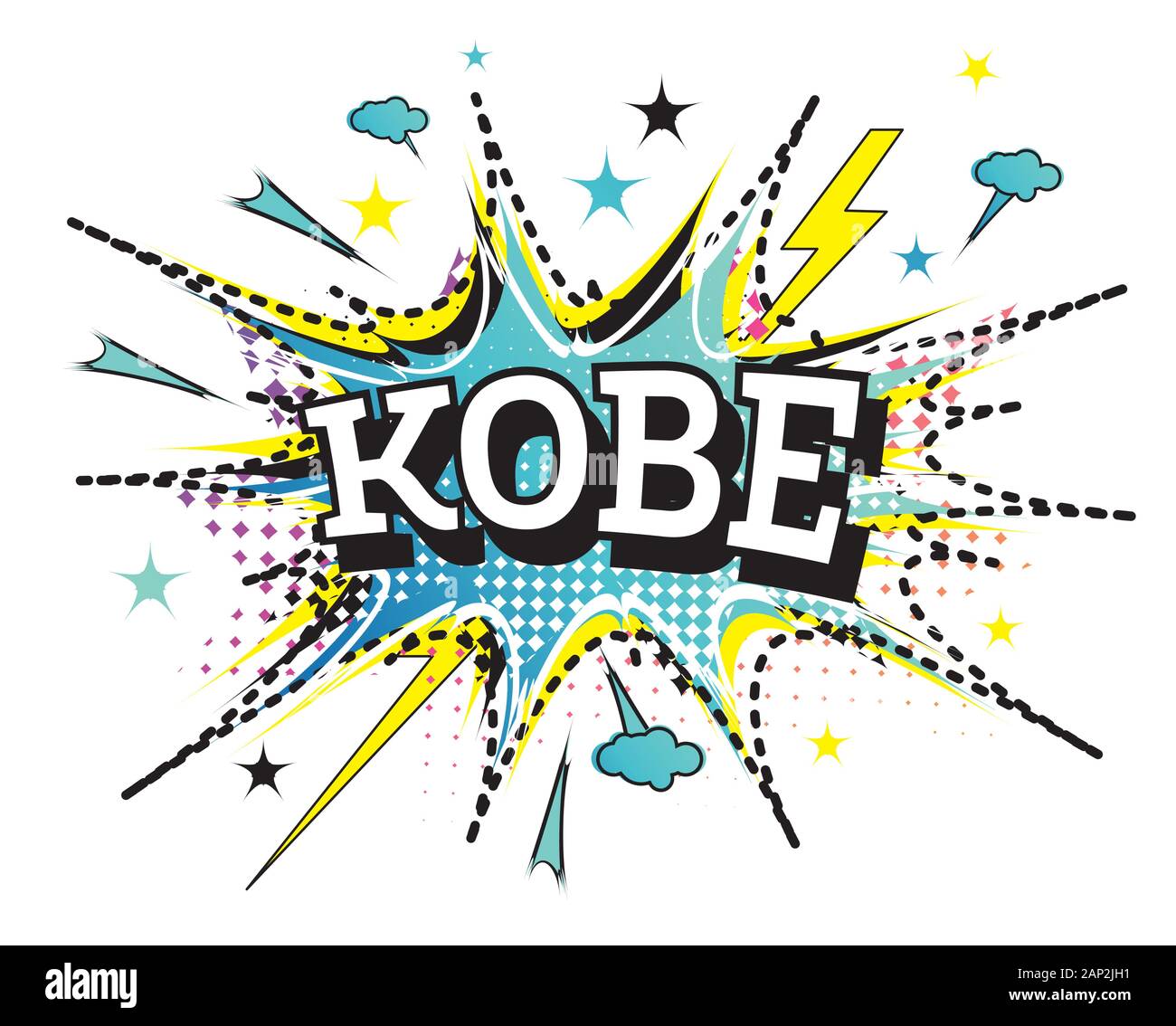 Kobe Comic Text in Pop Art Style Isolated on White Background. Vector ...