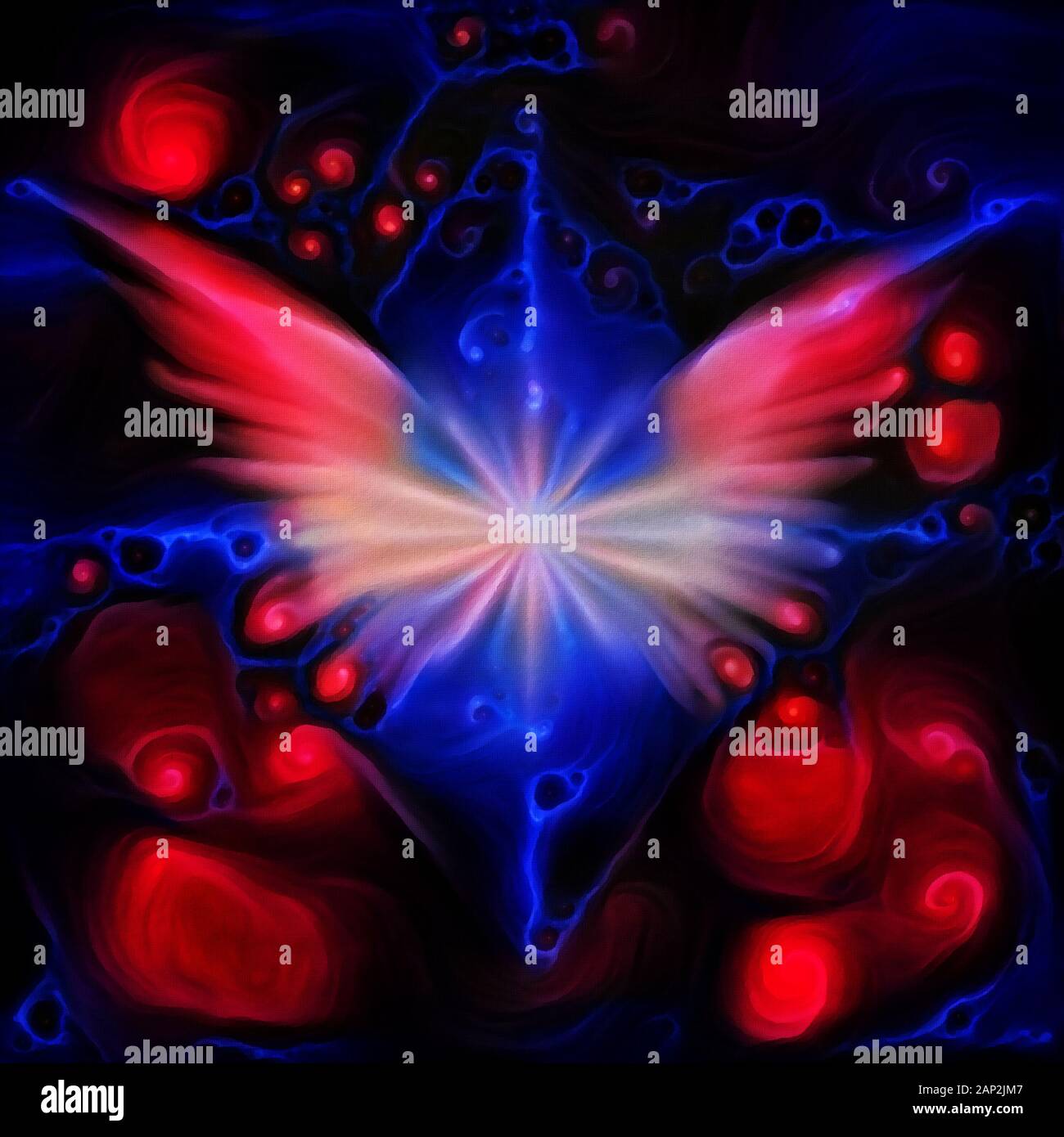 Angel star. Wings in red colors Stock Photo - Alamy