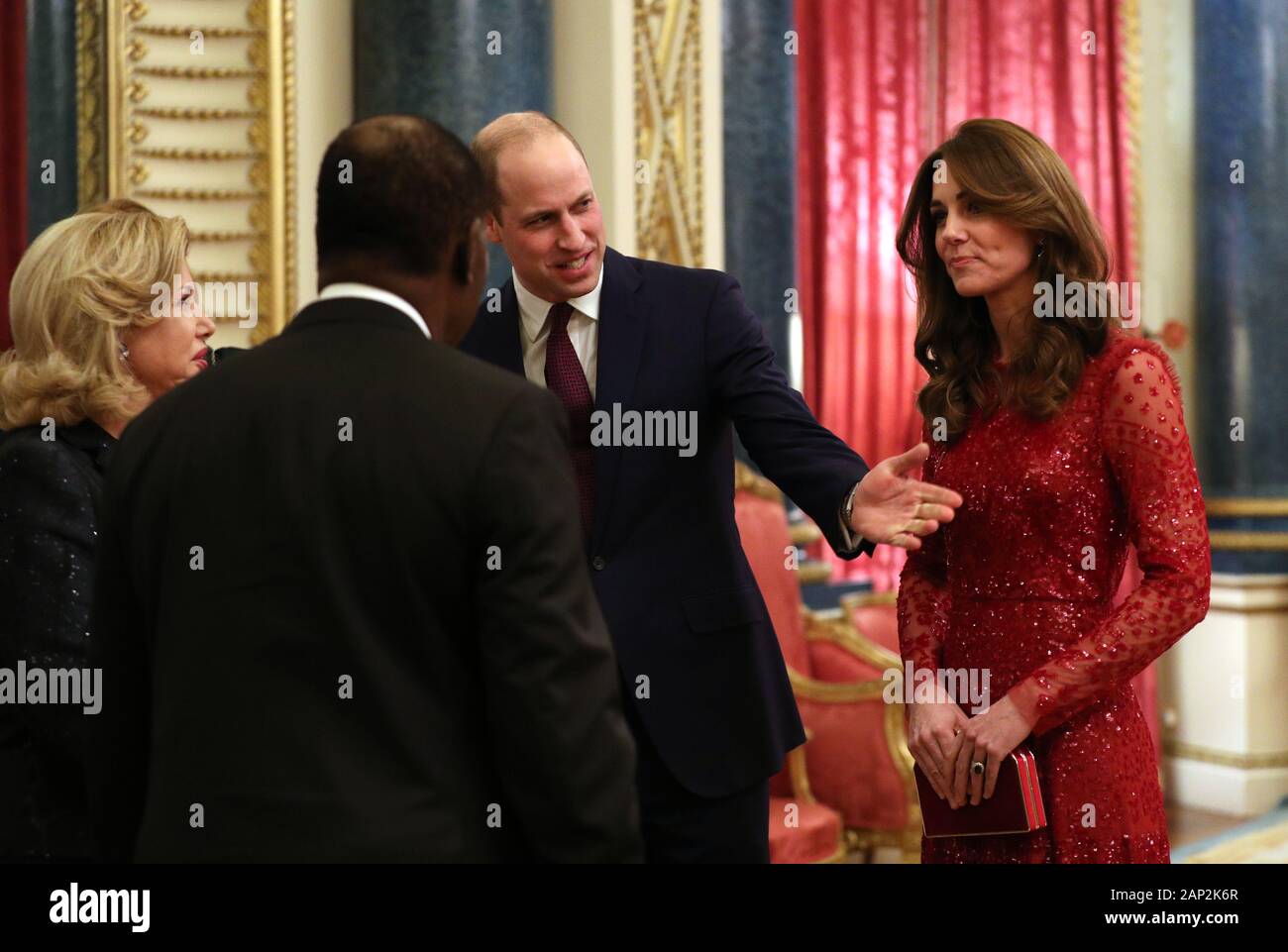 The Duke and Duchess of Cambridge welcome guests to a reception at ...