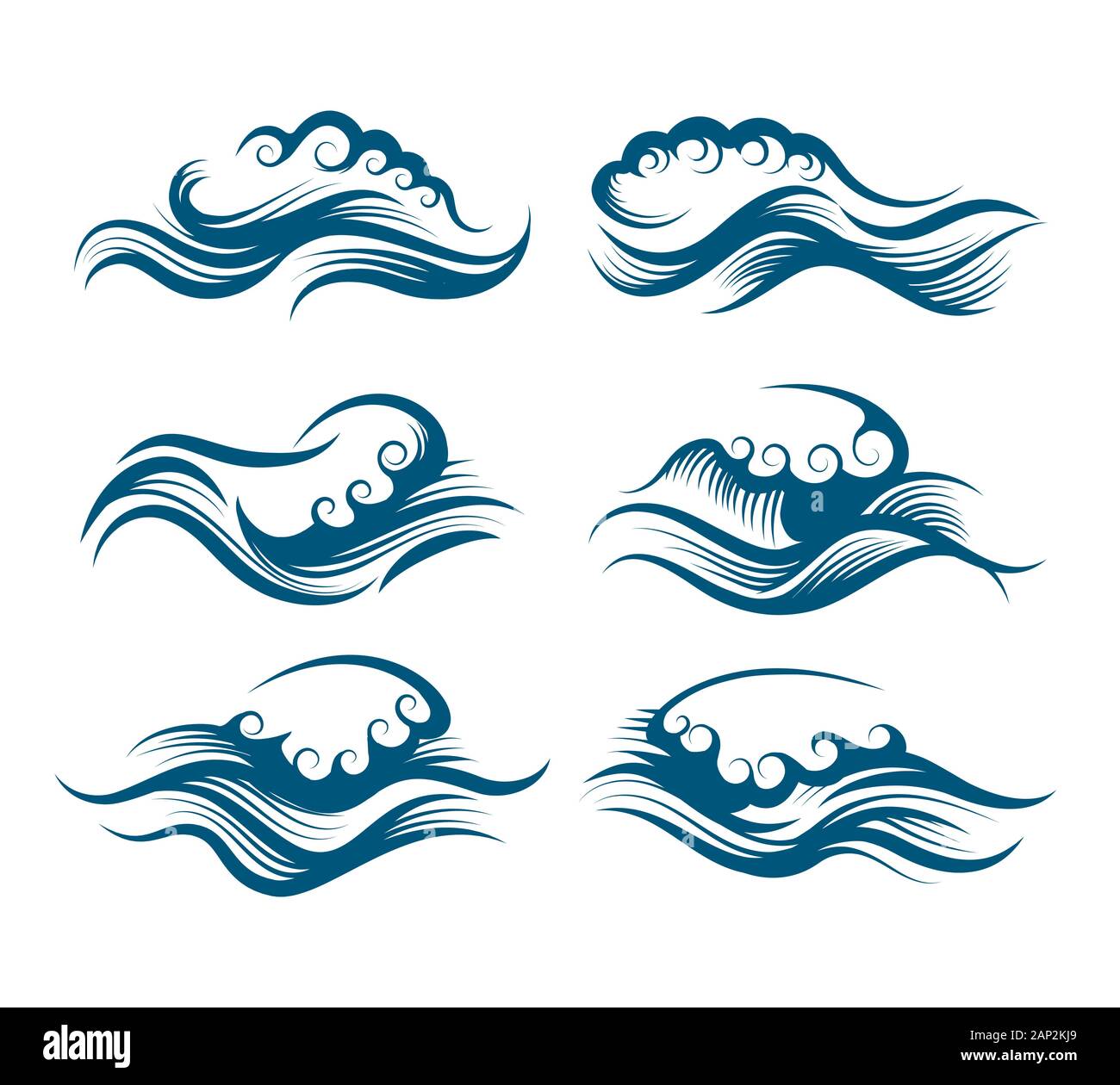 Waves in engraving style Stock Vector Image & Art - Alamy