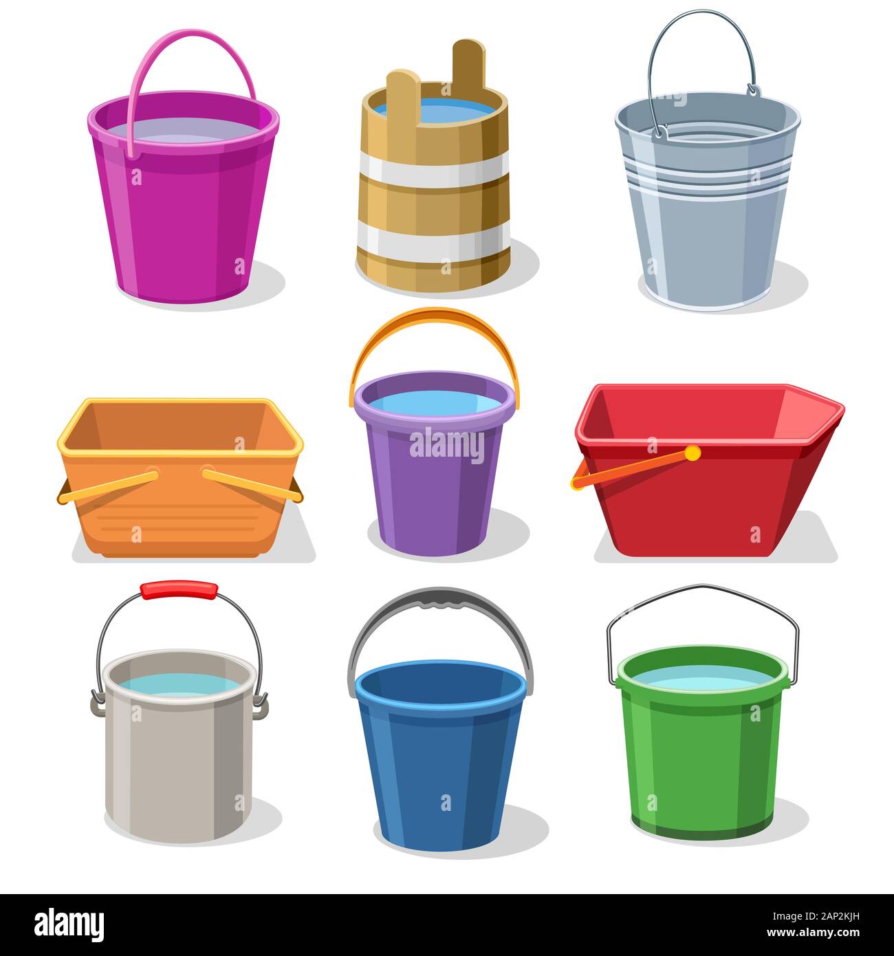 Buckets and pails set Stock Vector Image & Art - Alamy