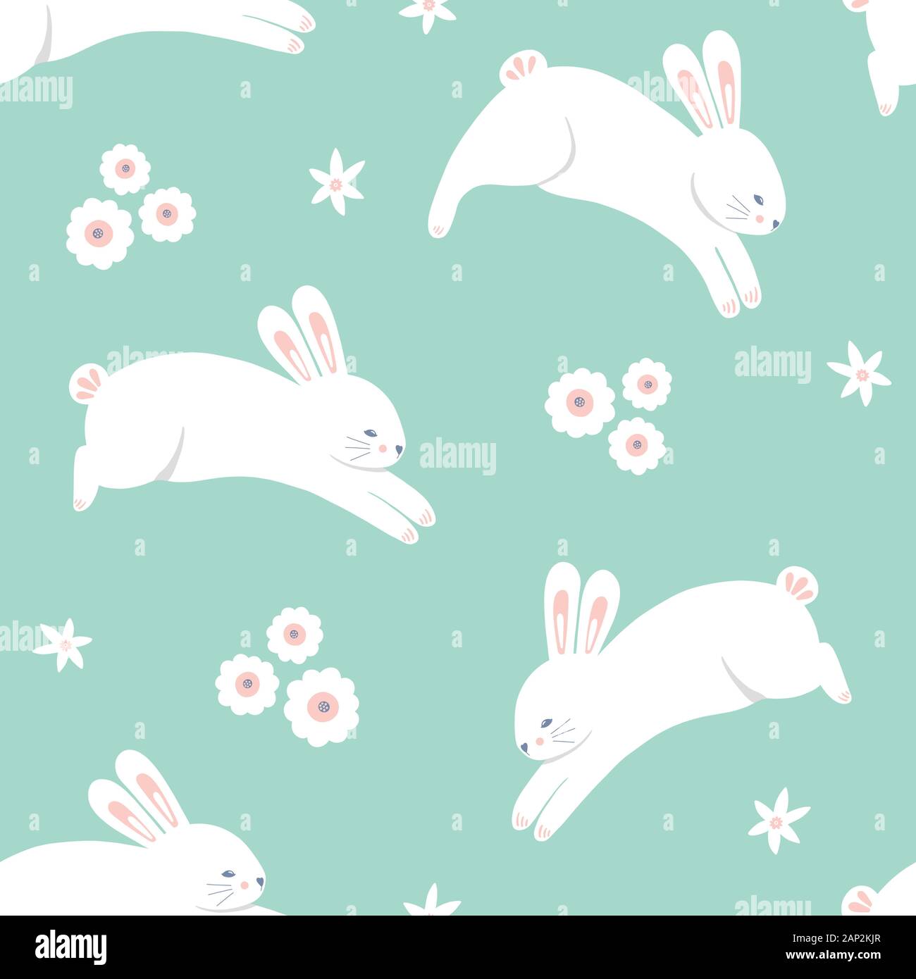 Easter bunny pattern. Cute vector seamless repeat design background ...