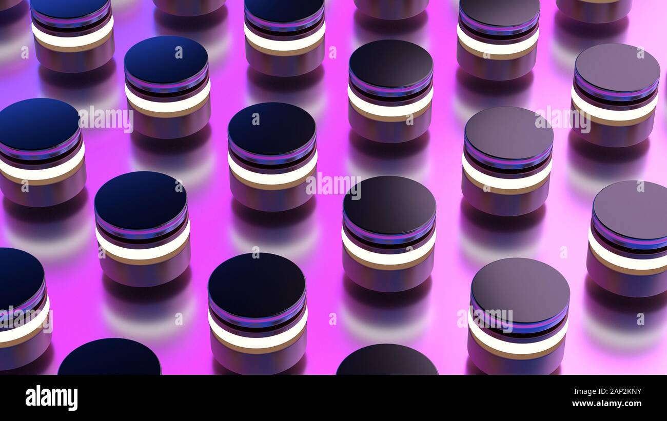 3d illustration closeup of abstract layered round shaped objects ...