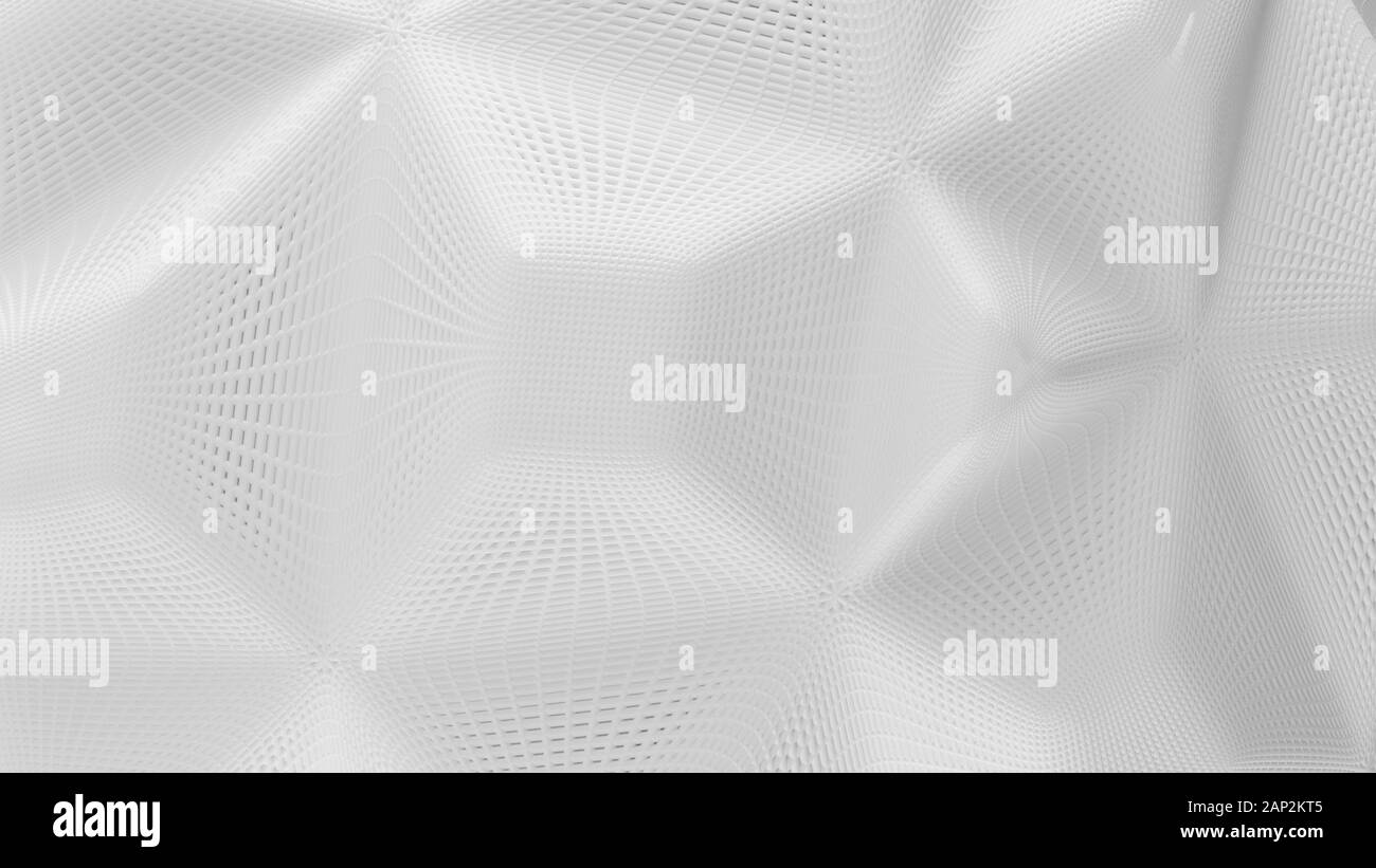 closeup 3d illustration of high resolution abstract geometric white ...