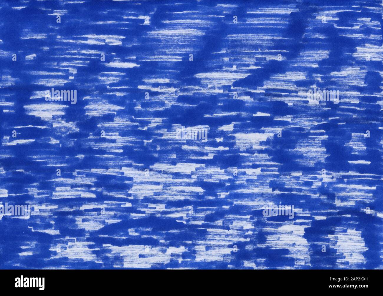 closeup of permanent blue marker doodles pattern texture brushes on ...