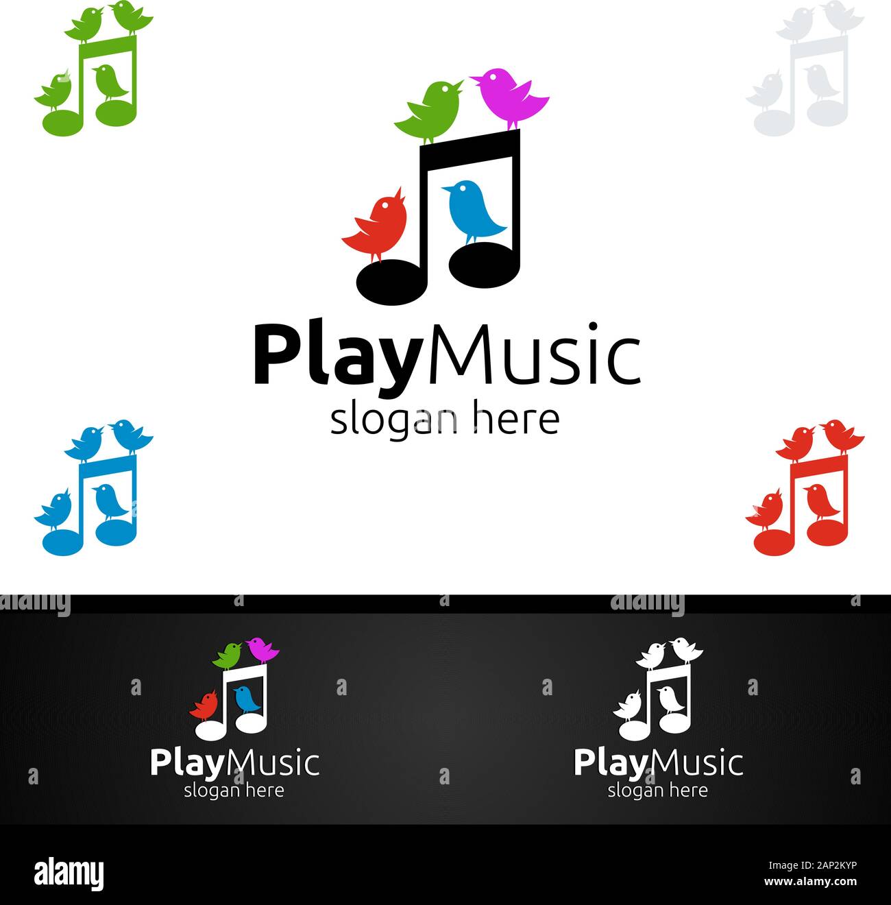 Abstract Music Logo with Note and Bird Concept Stock Vector Image & Art ...