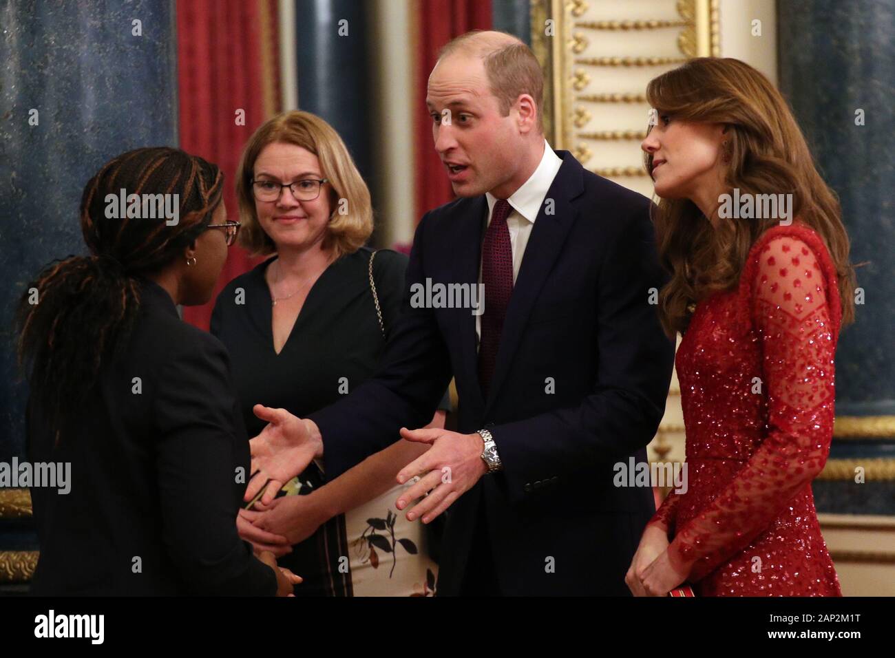 The Duke and Duchess of Cambridge welcome guests to a reception at ...