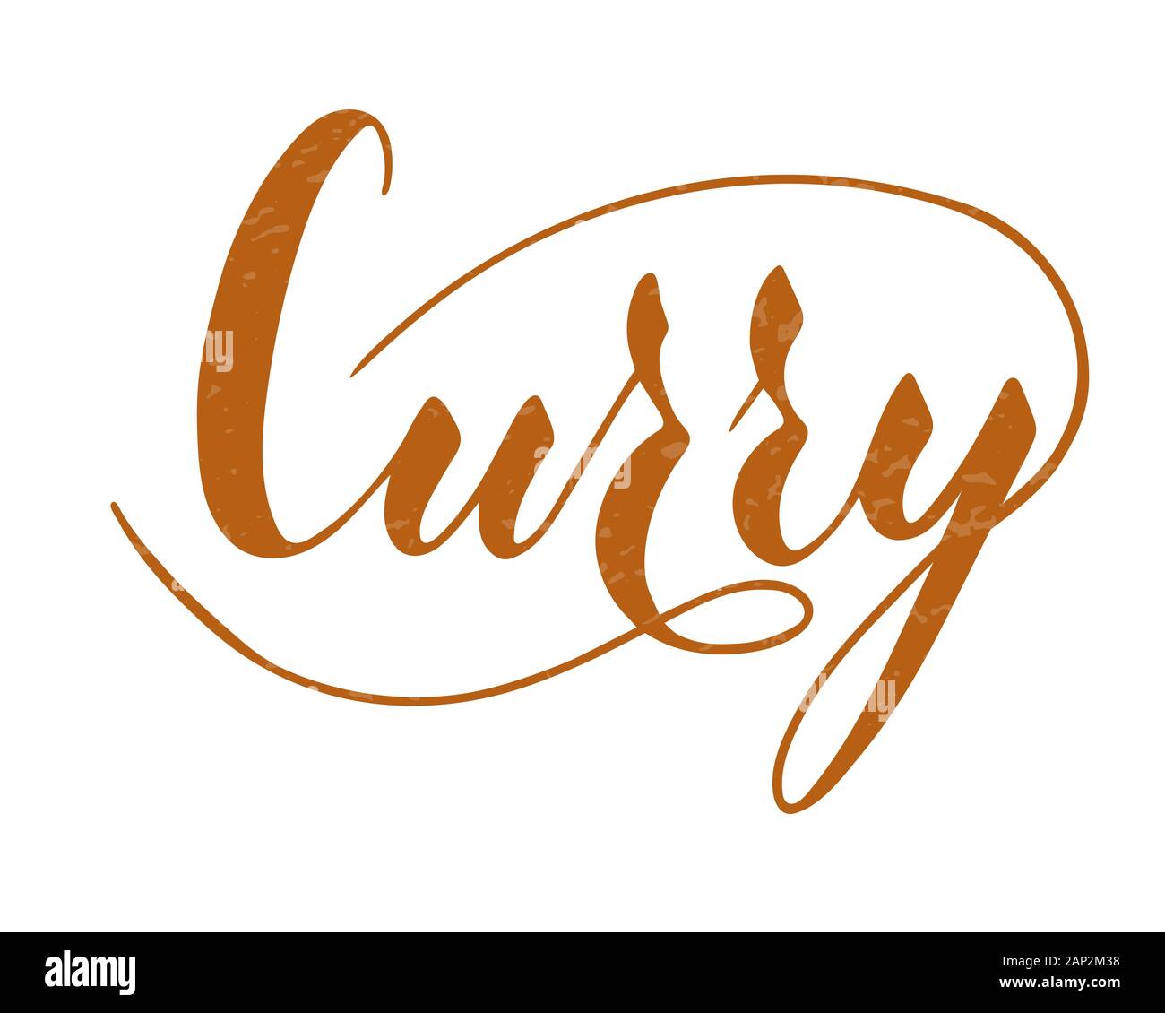 Vector hand written curry text isolated on white background. Kitchen ...