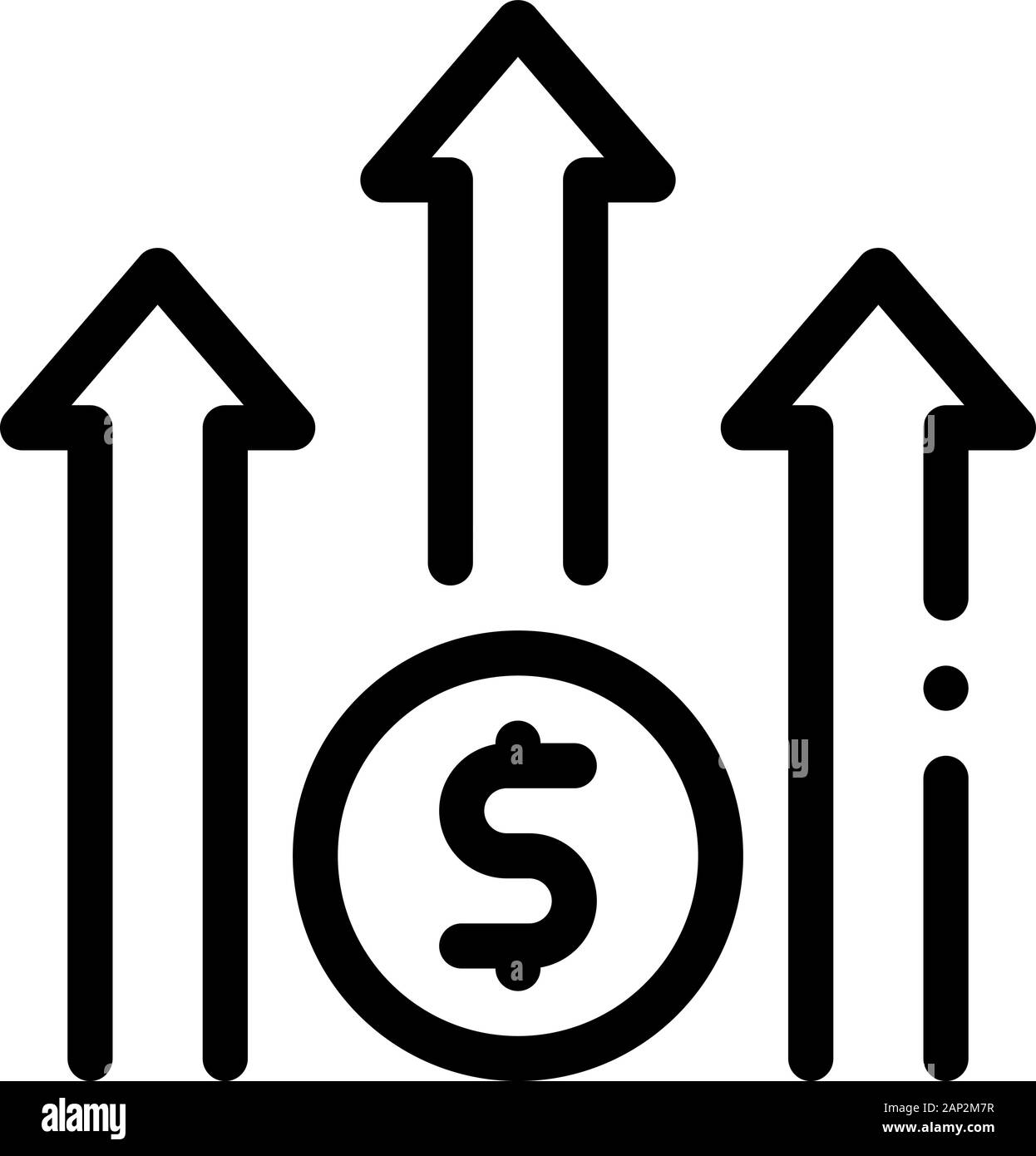 Grow Arrow Dollar Icon Vector Outline Illustration Stock Vector Image & Art - Alamy