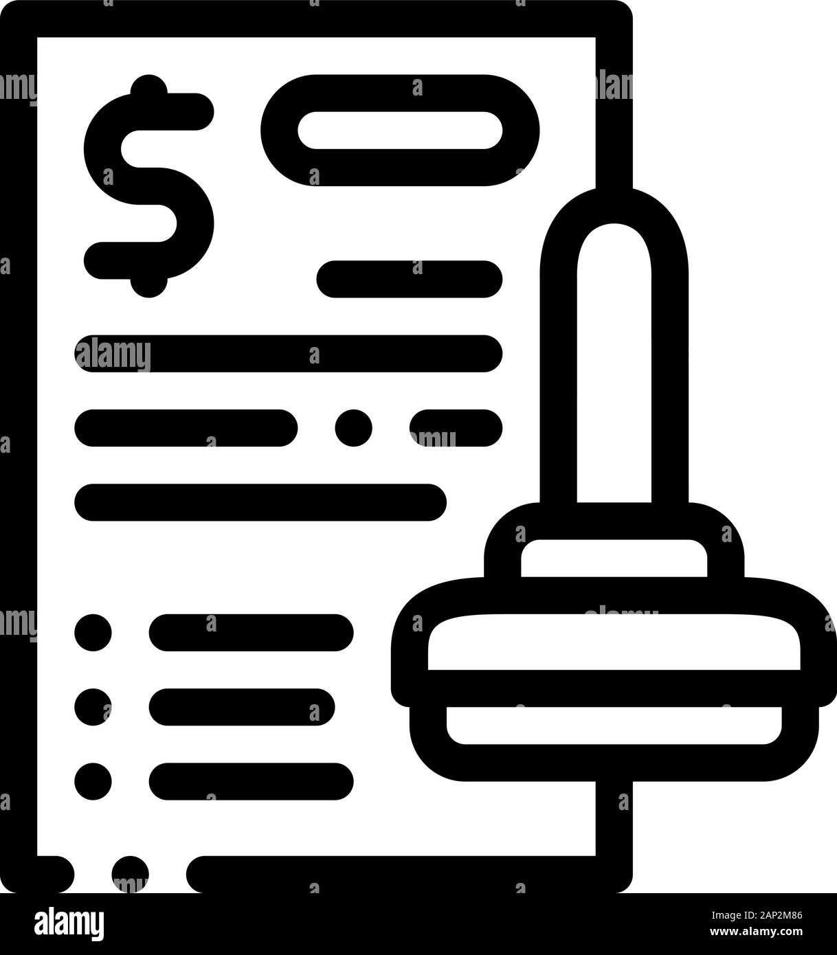 Stamp Document Icon Vector Outline Illustration Stock Vector Image ...