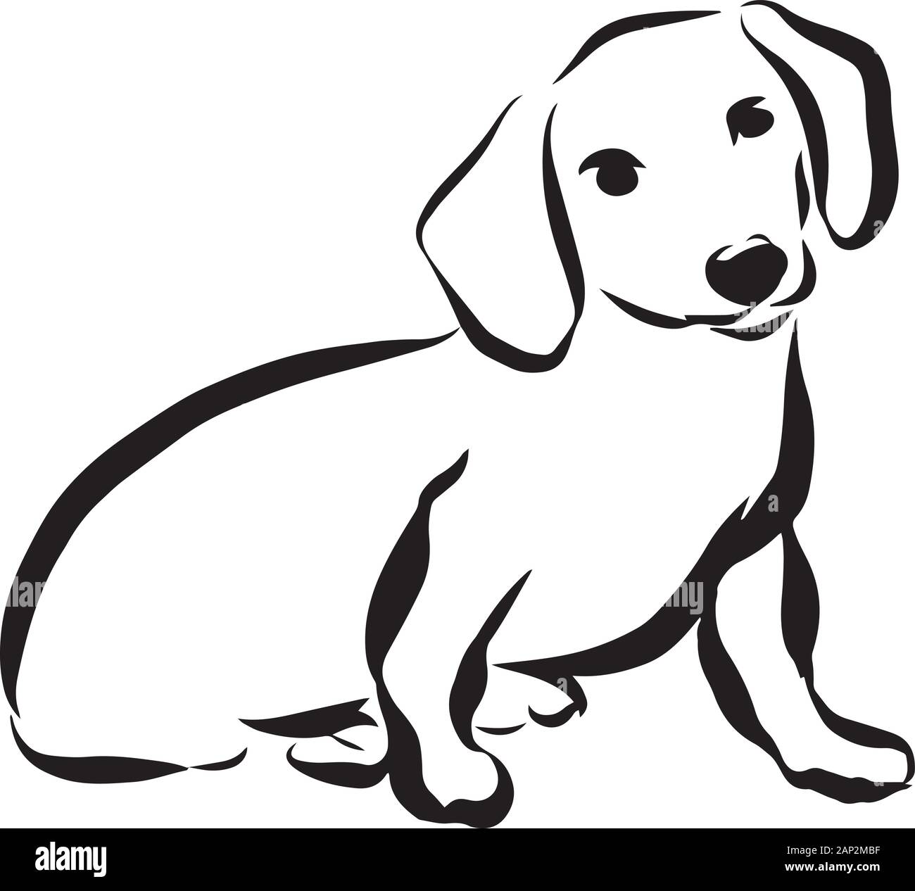 Vector illustration a dog isolated on white Stock Vector Image & Art ...