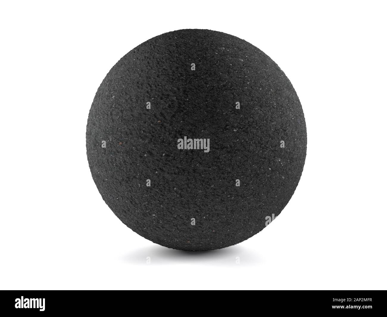 Black asphalt sphere on white background Stock Photo - Alamy