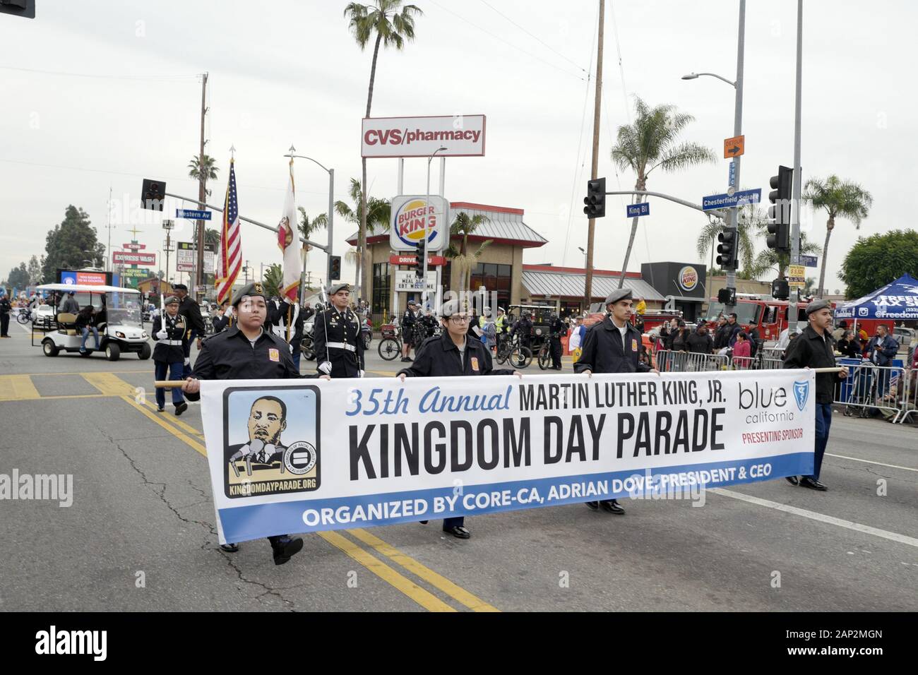 Los Angeles, California, USA. 20th Jan, 2020. Participants march in the ...
