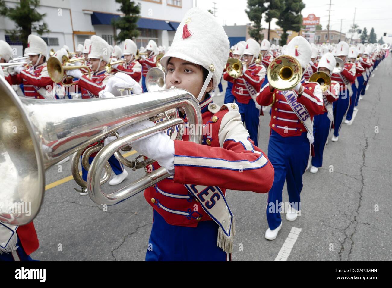 Los Angeles, California, USA. 20th Jan, 2020. Participants march in the ...