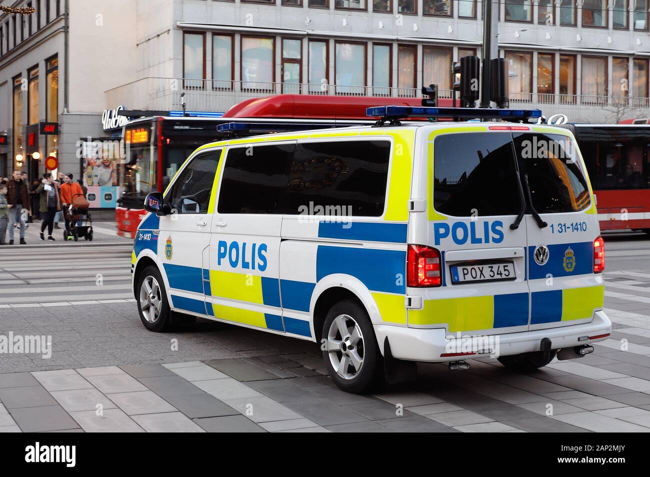 Stockholm, Sweden - January 20, 2020: Rear and side view of a Swedish ...