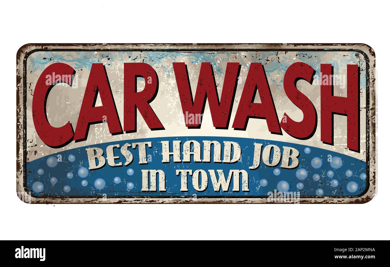 Car wash vintage rusty metal sign on a white background, vector ...