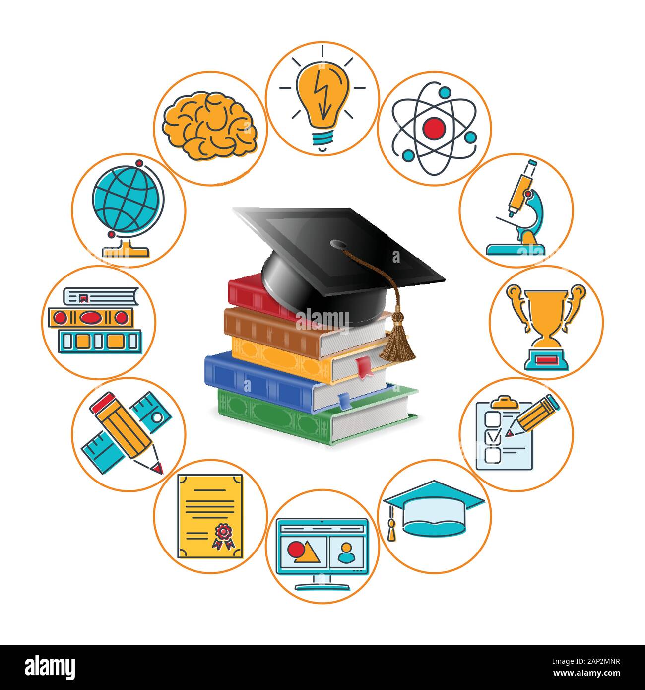 Graduation cap online education Stock Vector Images - Alamy