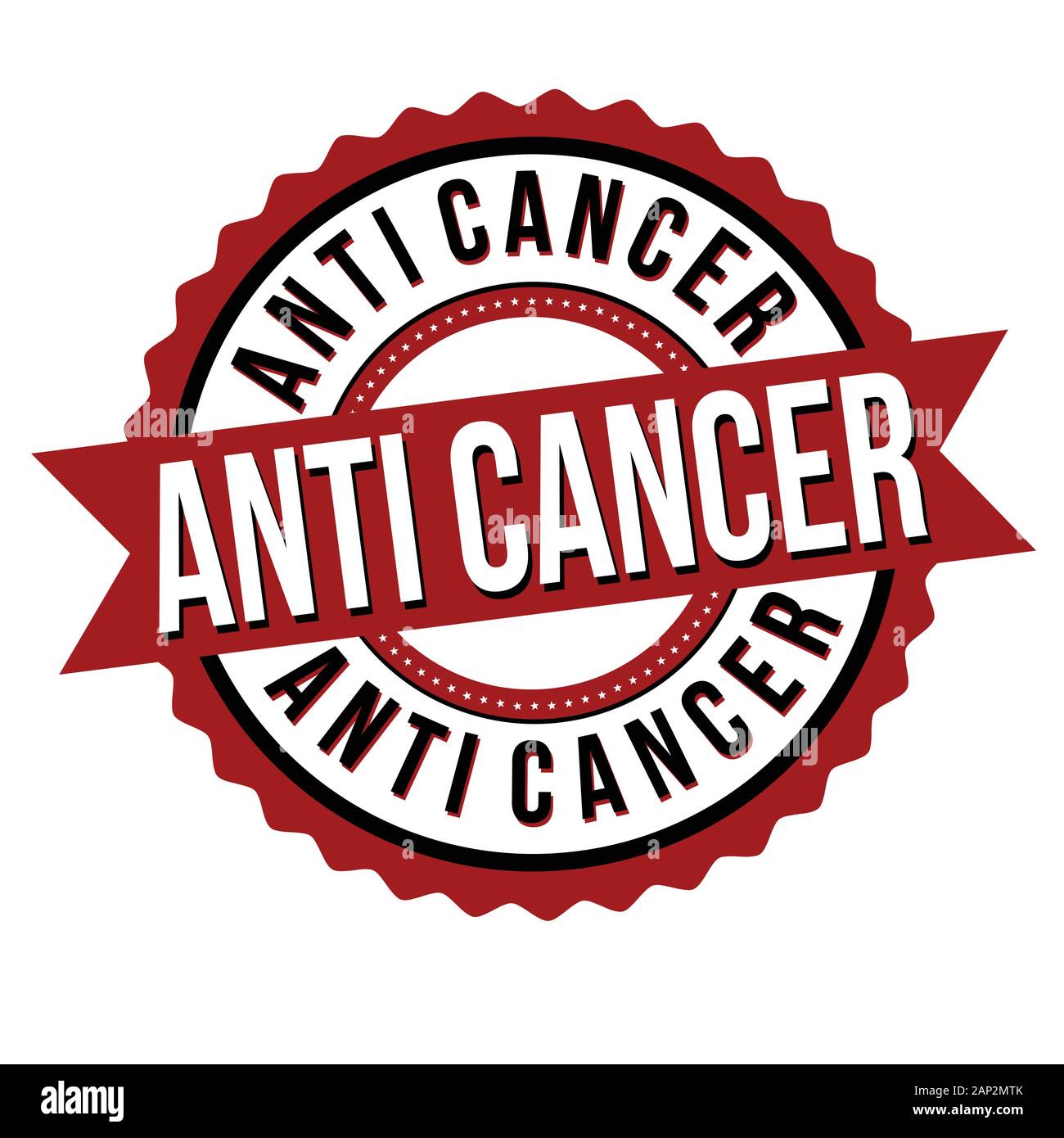 Anti cancer label or sticker on white background, vector illustration ...