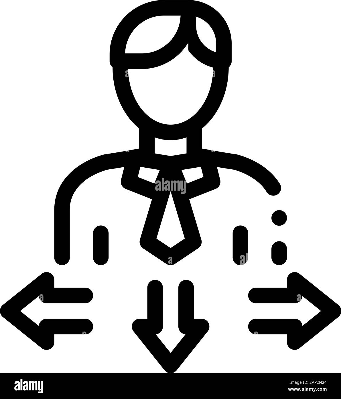 Human Man Arrows Icon Vector Outline Illustration Stock Vector Image ...