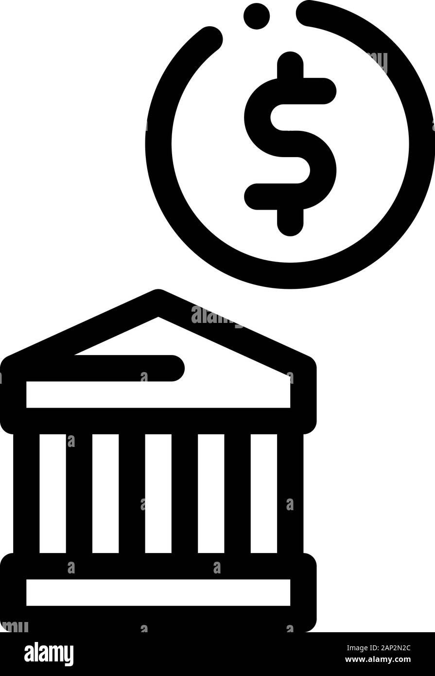 Building Coin Icon Vector Outline Illustration Stock Vector Image & Art ...