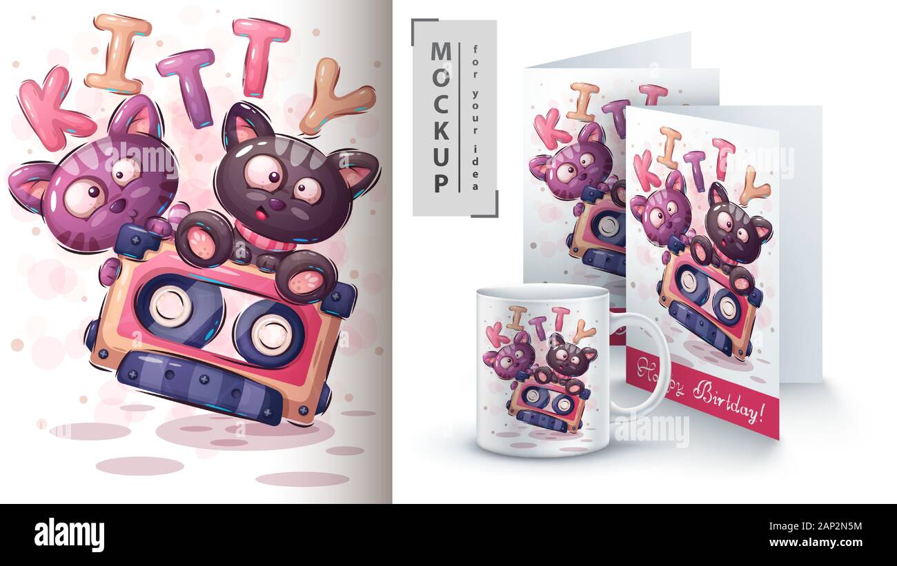 Pretty kitty poster and merchandising Stock Vector Image & Art - Alamy