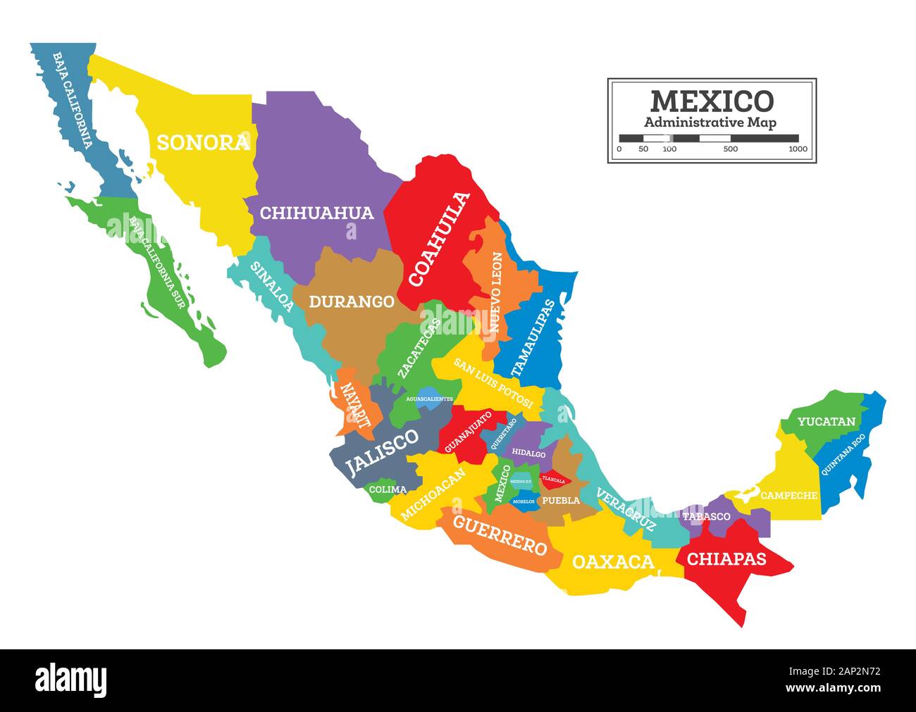 Mexico map hi-res stock photography and images - Alamy