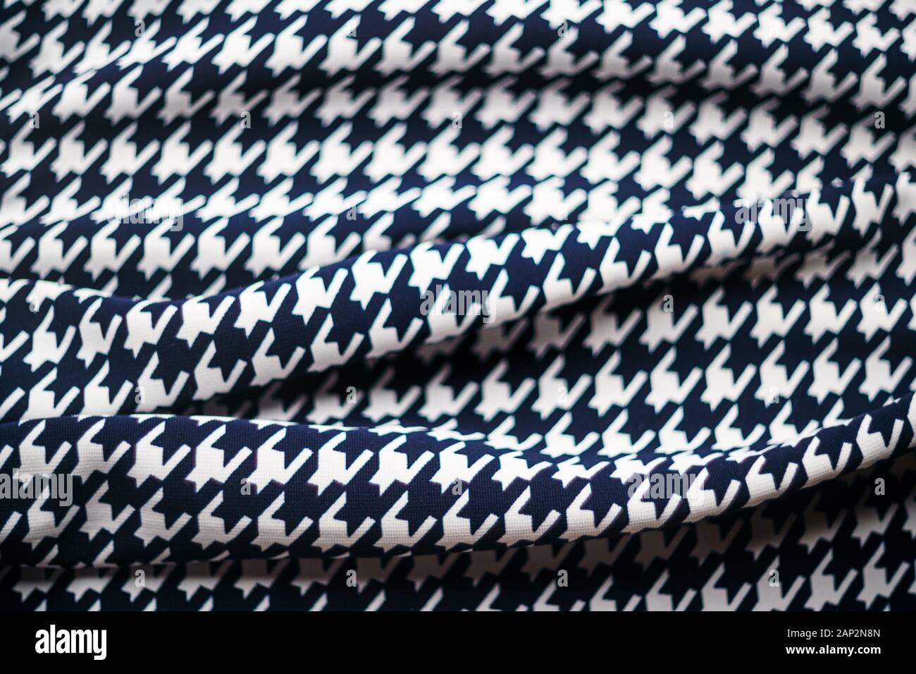 Fabric with goose foot pattern. Crumpled fabric background Stock Photo ...
