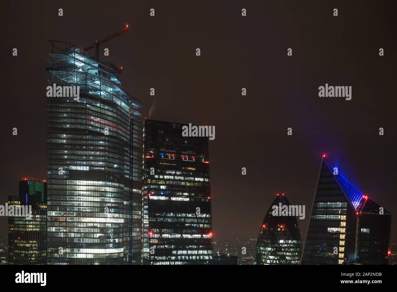 Skyscrapers at night Stock Photo - Alamy