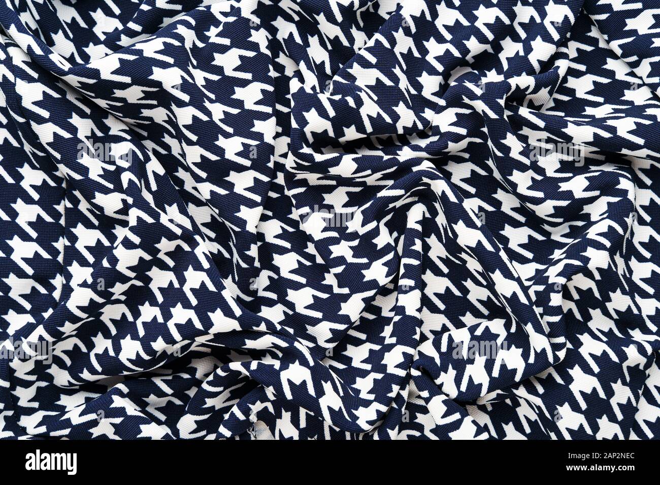 Fabric with goose foot pattern. Crumpled fabric background Stock Photo ...