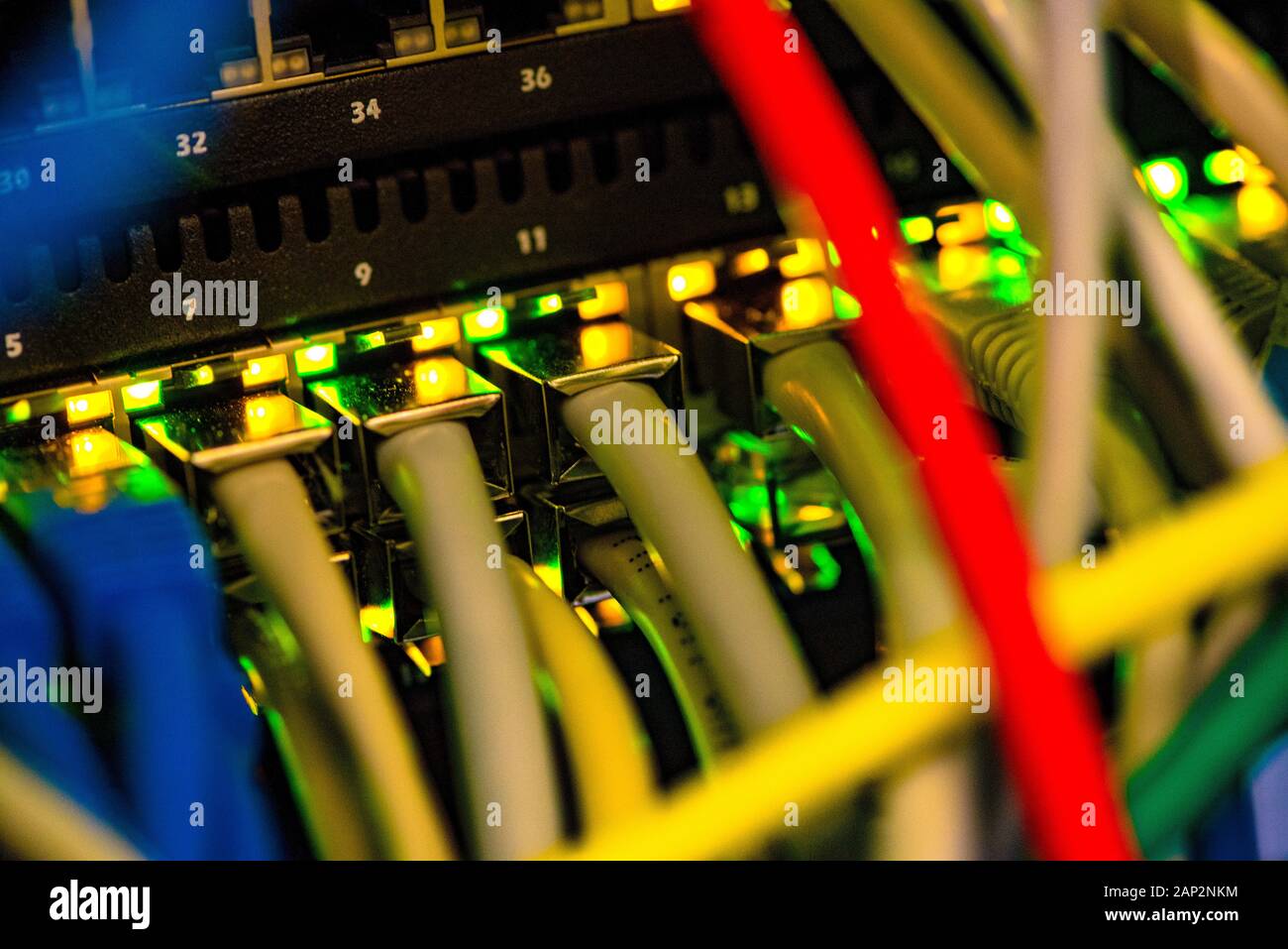 colourful cables at the back of a server Stock Photo - Alamy