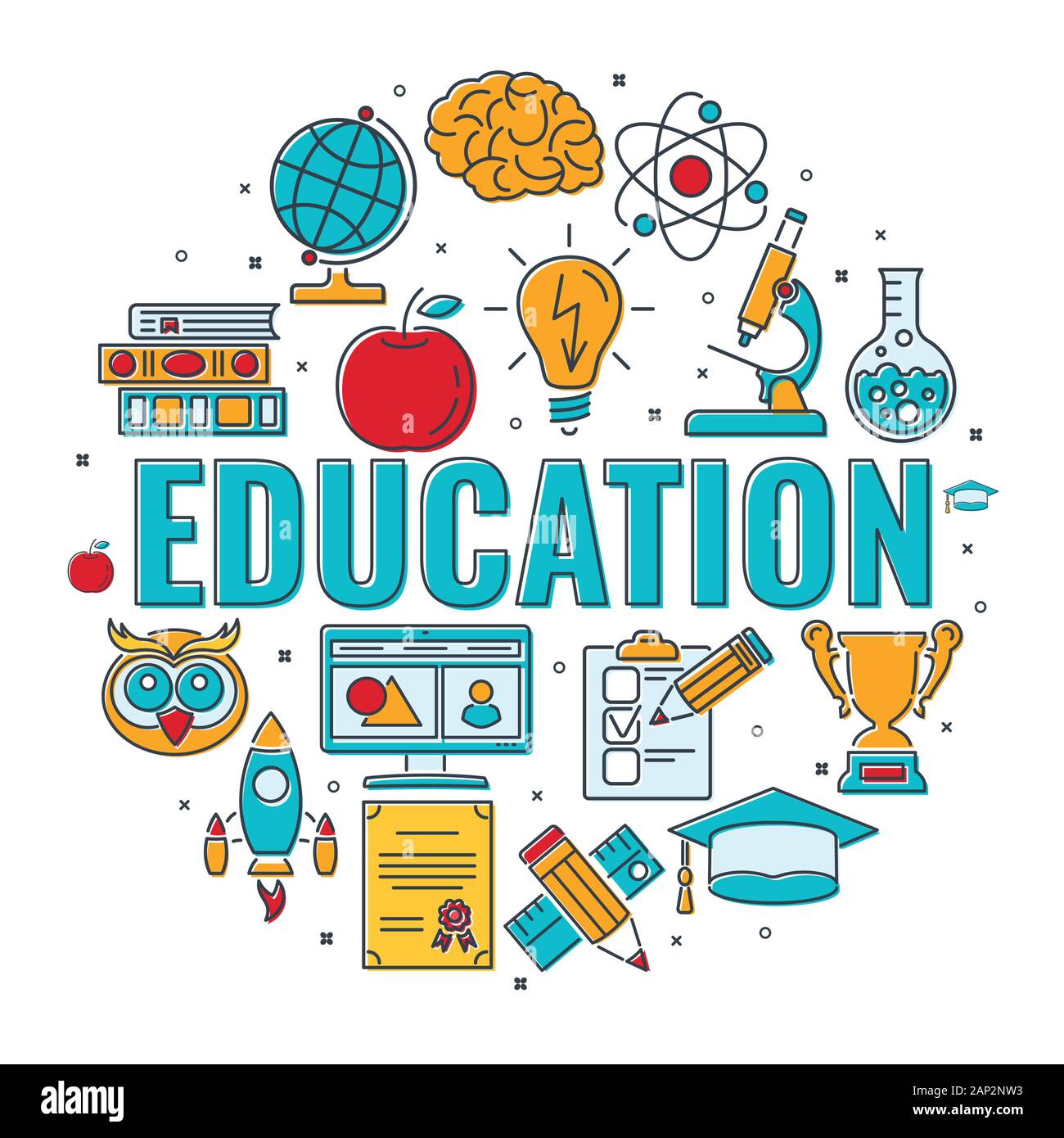 Online education infographics set Cut Out Stock Images & Pictures - Alamy