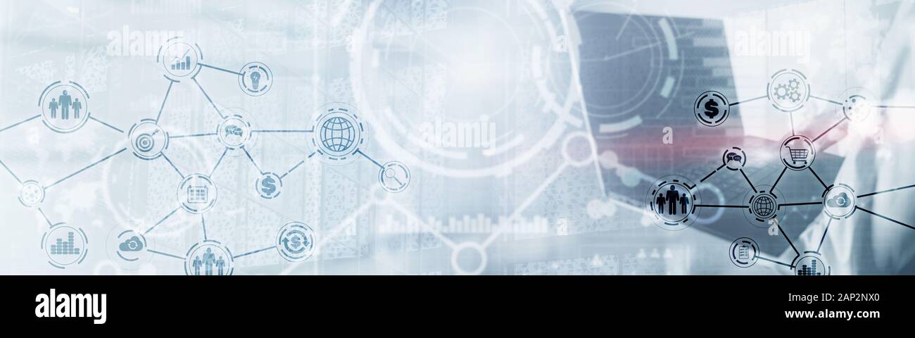 Abstract internet of thing technology automation smart industry website ...
