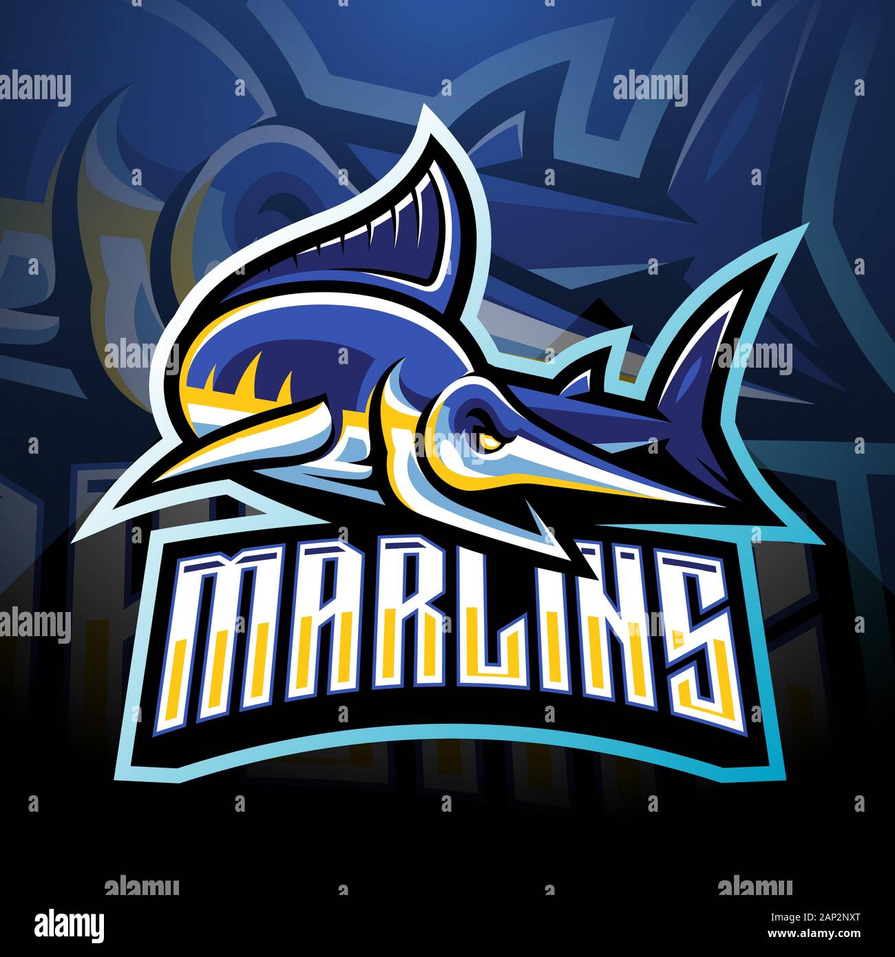 Marlin esport mascot logo design Stock Vector Image & Art - Alamy