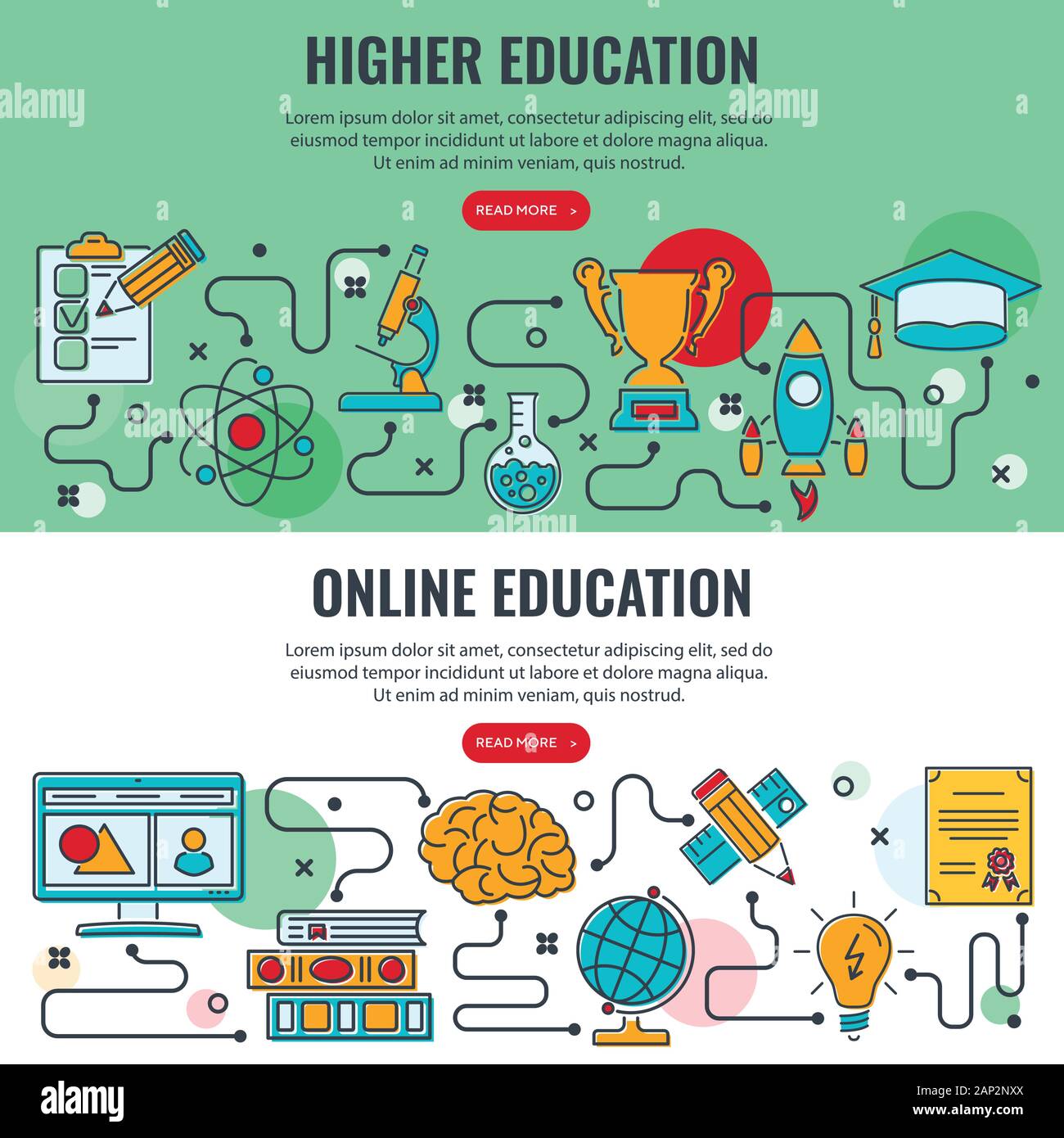Education concept vector horizontal Stock Vector Images - Alamy