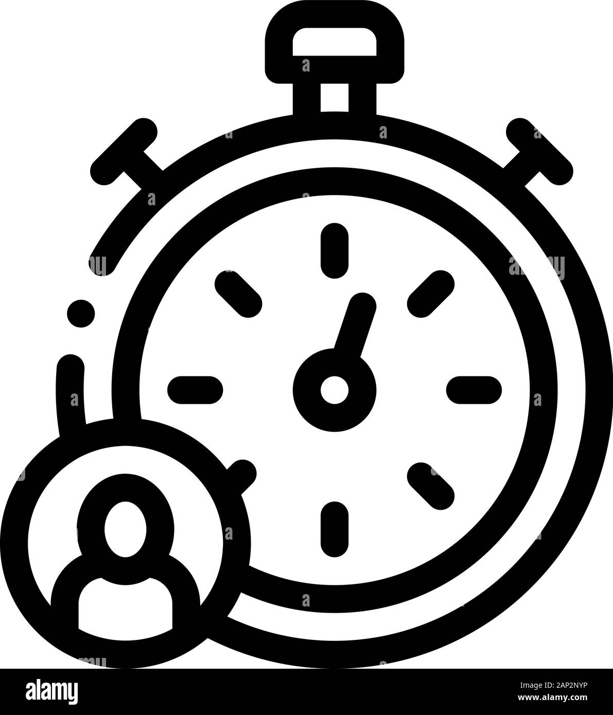 Stopwatch Human Icon Vector Outline Illustration Stock Vector Image ...