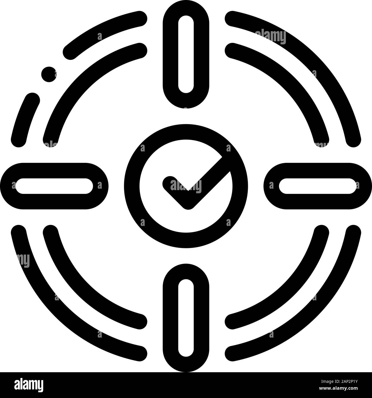 Target Check Mark Icon Vector Outline Illustration Stock Vector Image ...