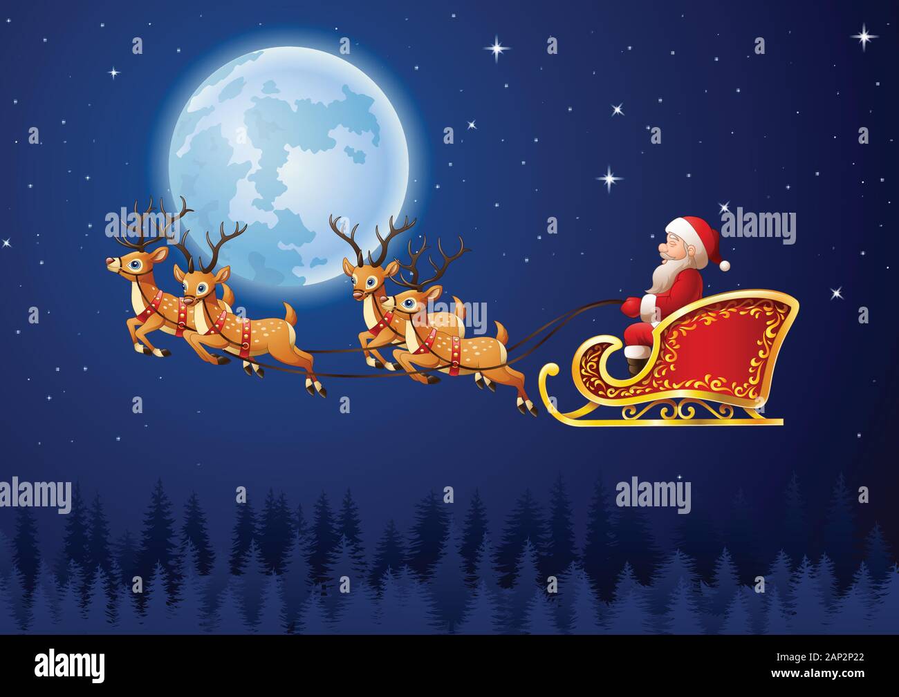Santa in sleigh waving hi-res stock photography and images - Alamy