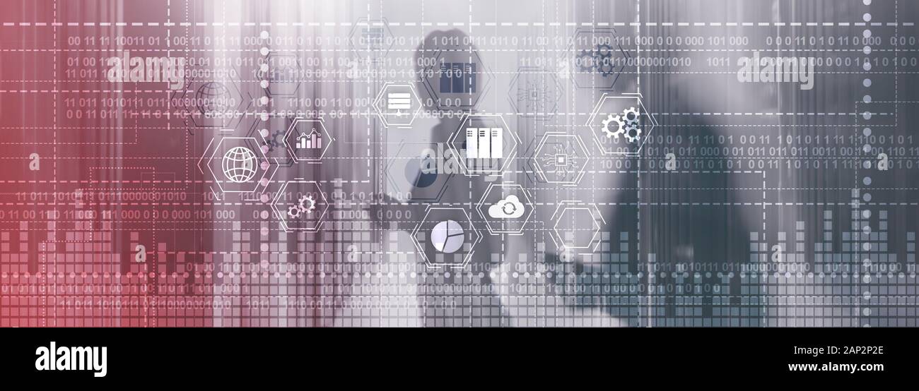 Binary code. ICT - information and telecommunication technology and IOT ...