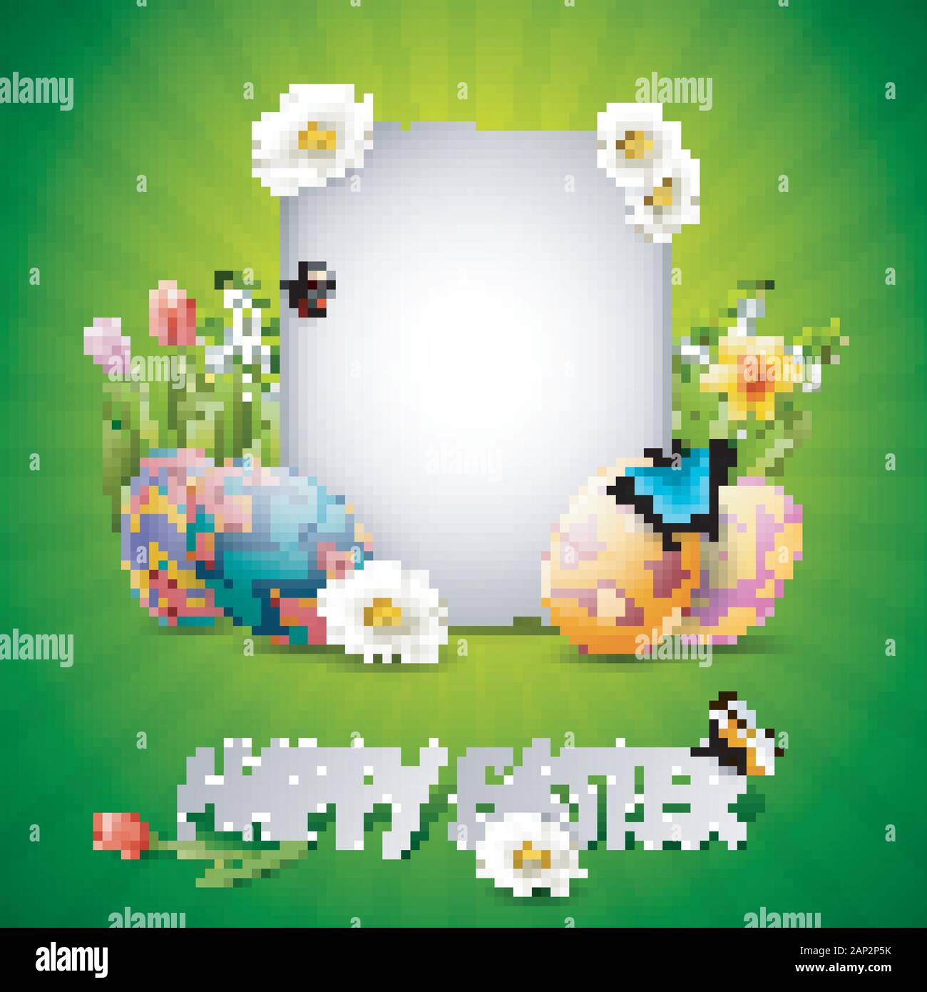 Easter eggs with blank sign Stock Vector Image & Art - Alamy