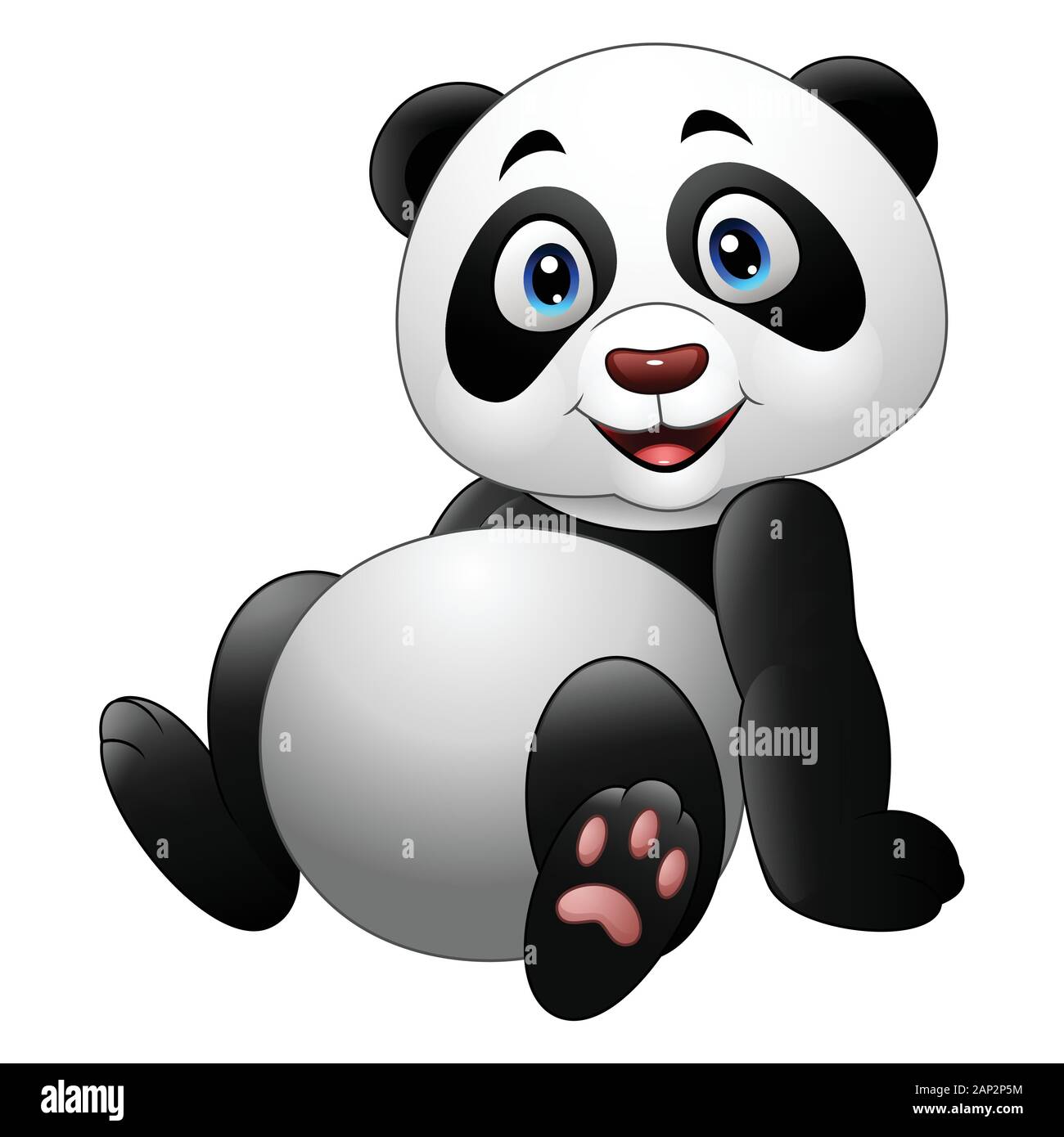 Cartoon funny panda sitting Stock Vector Image & Art - Alamy
