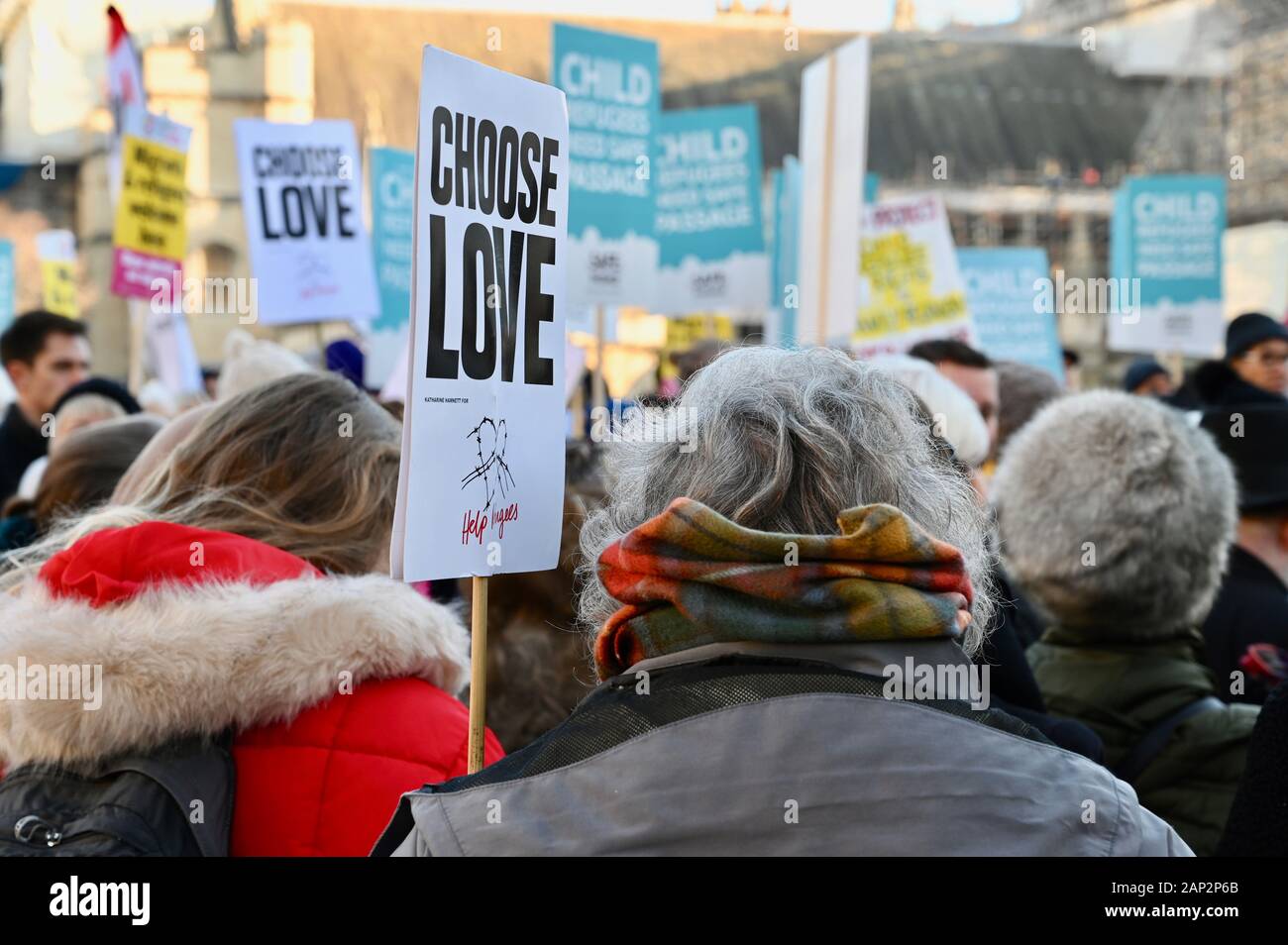 Placards. Safe Passage Rally in Parliament Square to demand fair ...