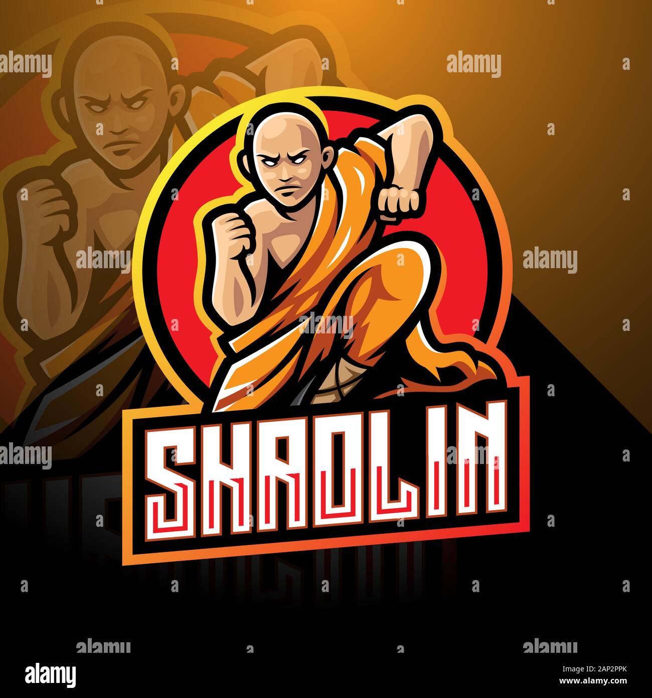 Shaolin esport mascot logo design Stock Vector Image & Art - Alamy