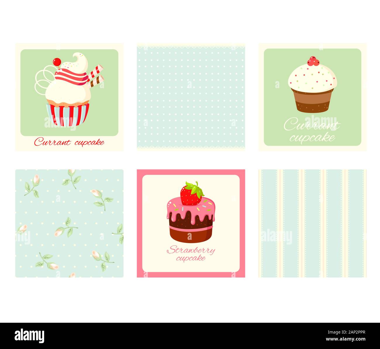 Cute cupcakes card menu sweet dessert hi-res stock photography and ...